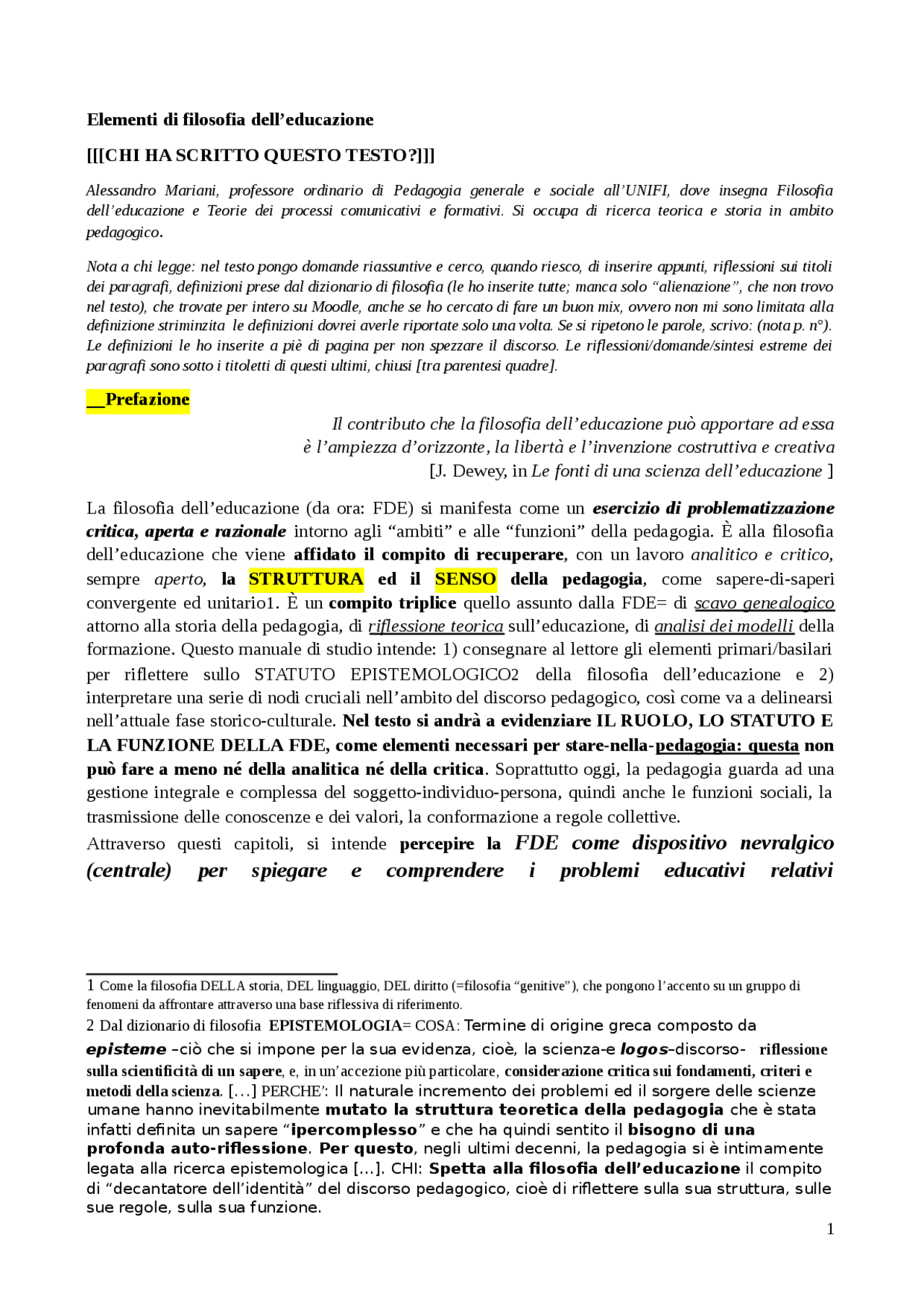 Riassunto Elementi Di Filosofia Delloccidente Docsity