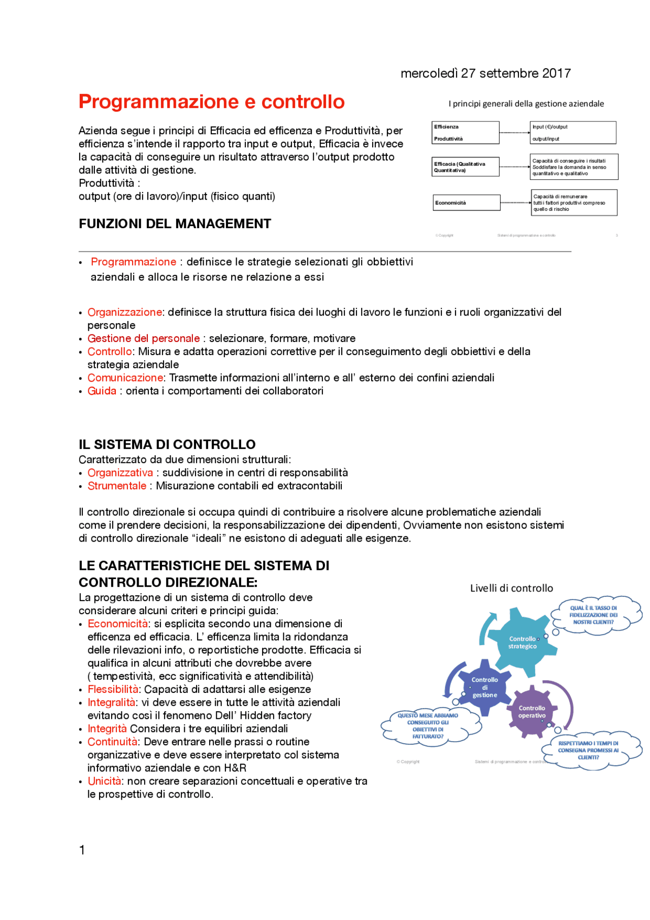 Appunti Programmazione E Controllo Docsity