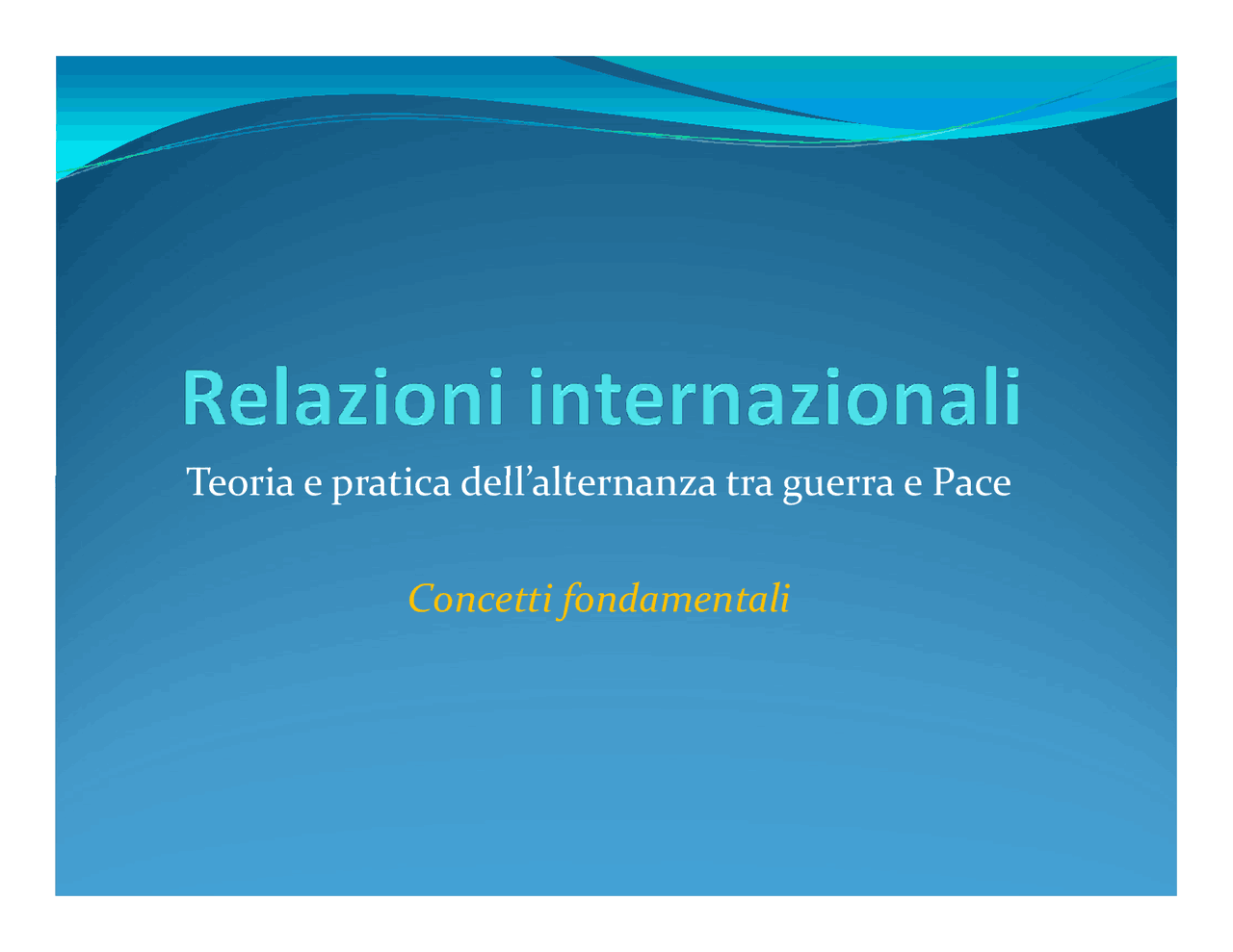 Relazioni Internazionali Docsity