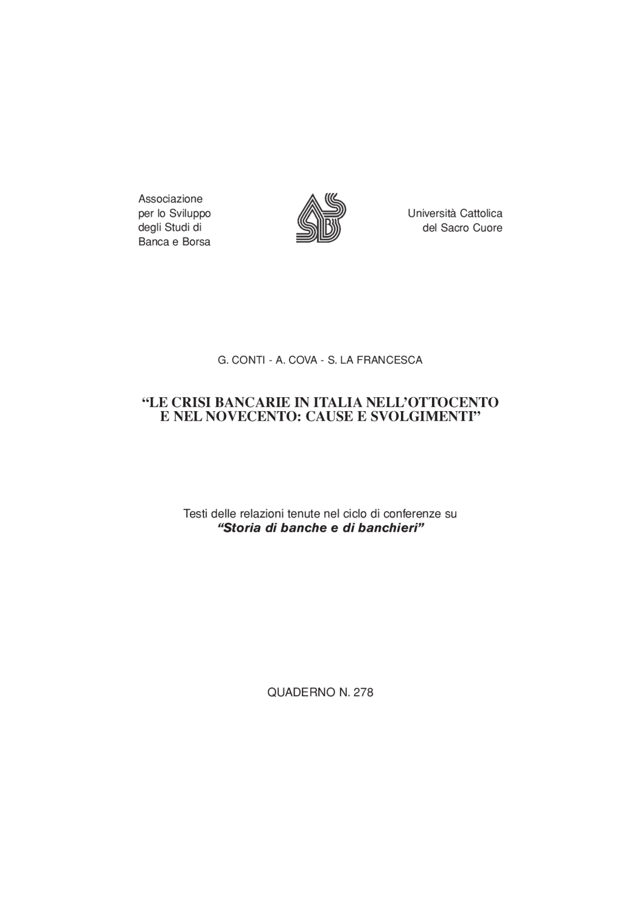 Storia Delle Banche E Delle Crisi Finanziarie Docsity