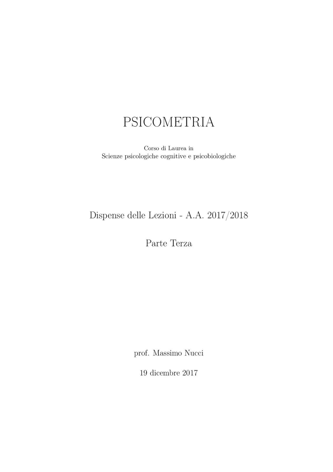 Dispense Statistica Inferenziale Per Esame Di Psicometria Docsity