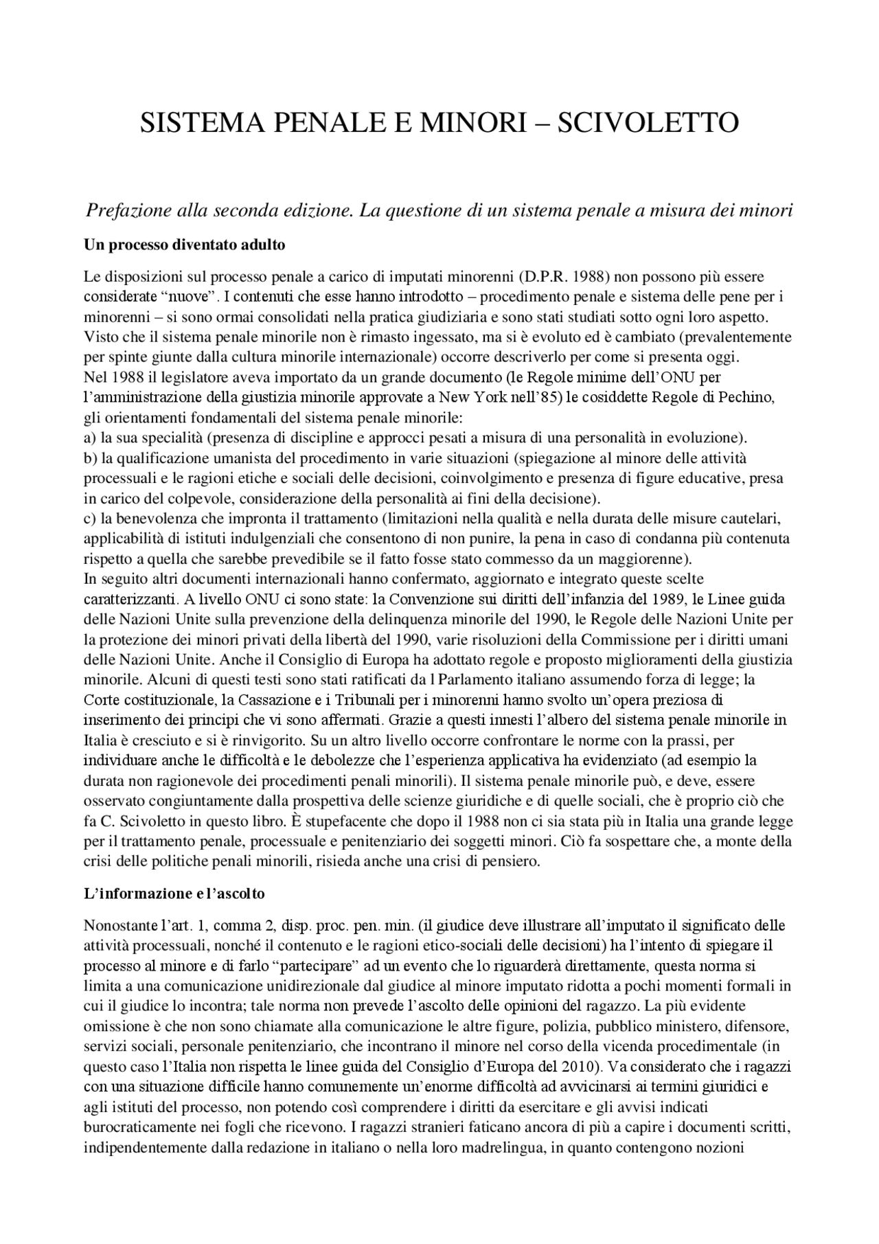 Sistema Penale E Minori Docsity