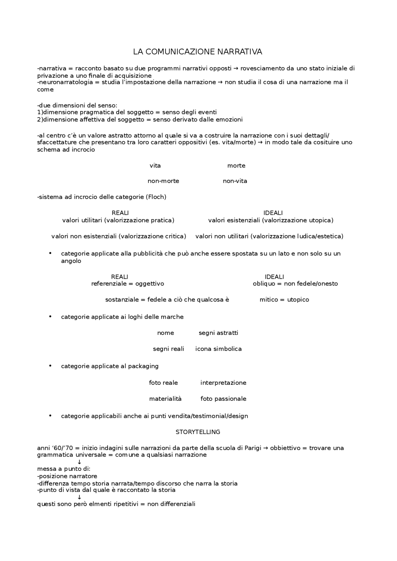 Riassunto Comunicazione Narrativa Di Calabrese Docsity