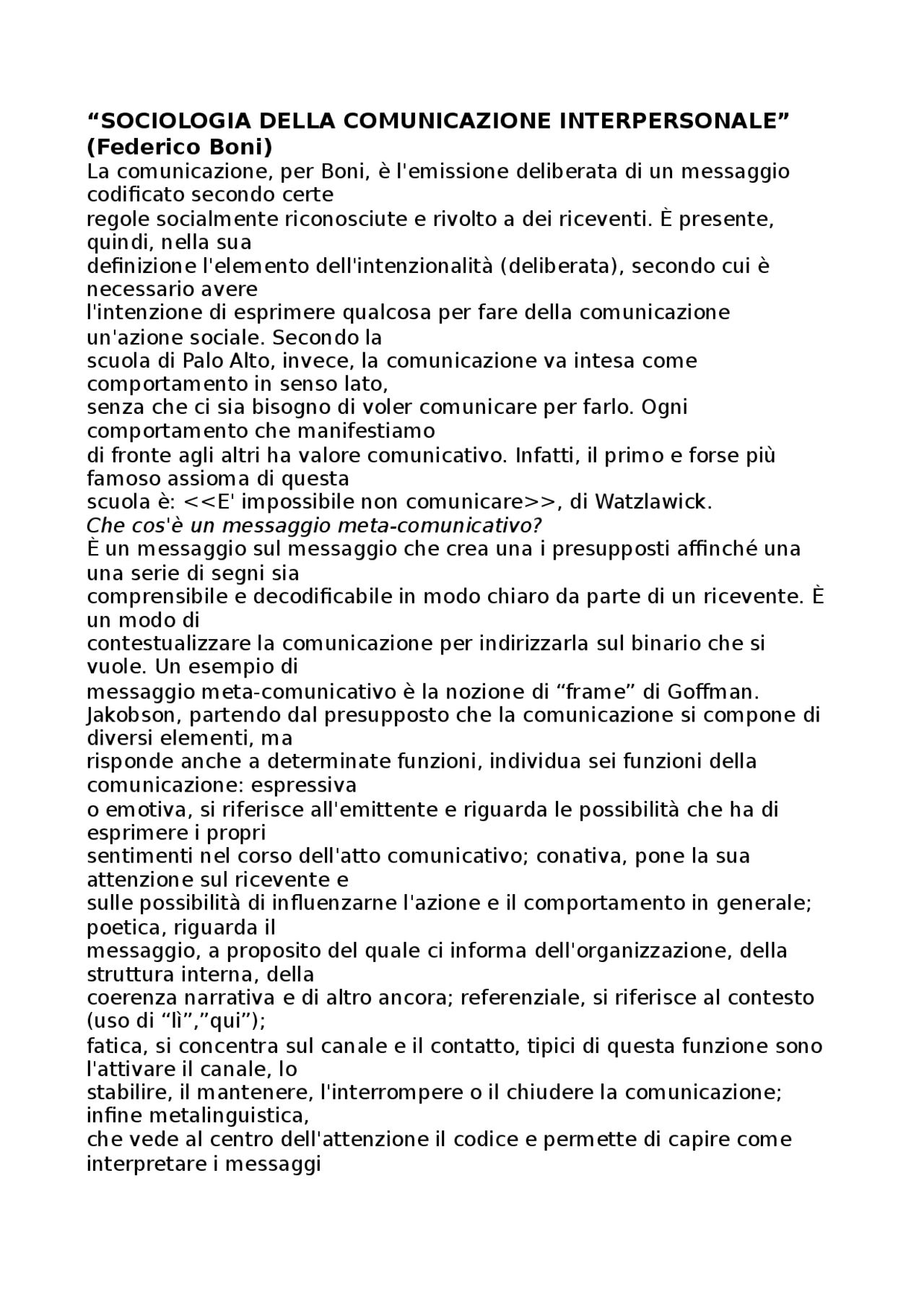 Sociologia Della Comunicazione Boni Docsity