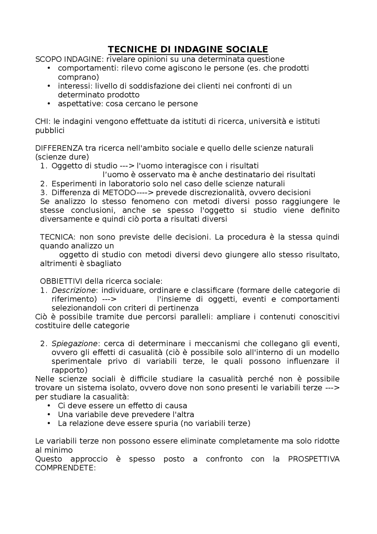 Tecniche Di Indagine Sociale Slide Di Statistica Docsity
