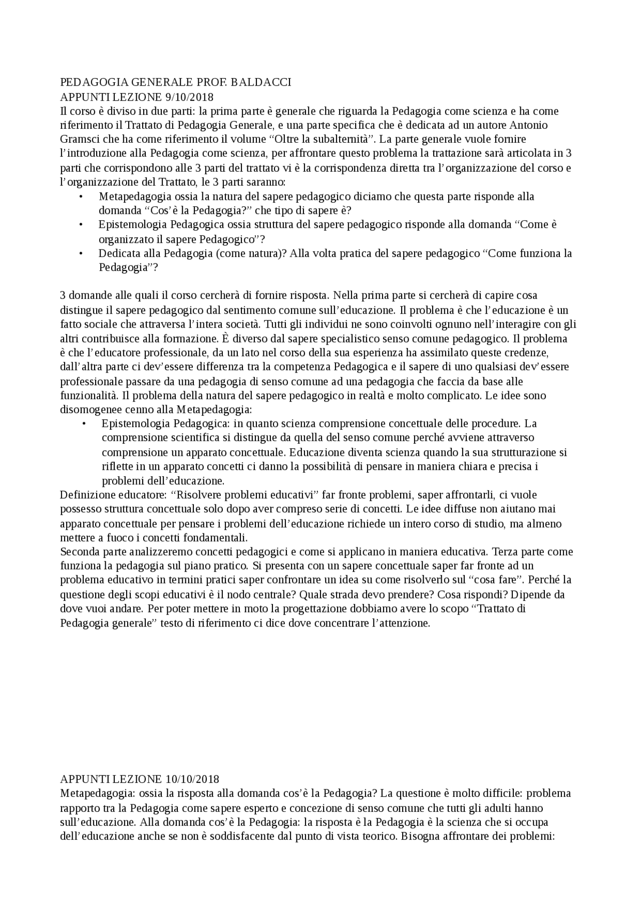 Appunti Lezione Trattato Docsity