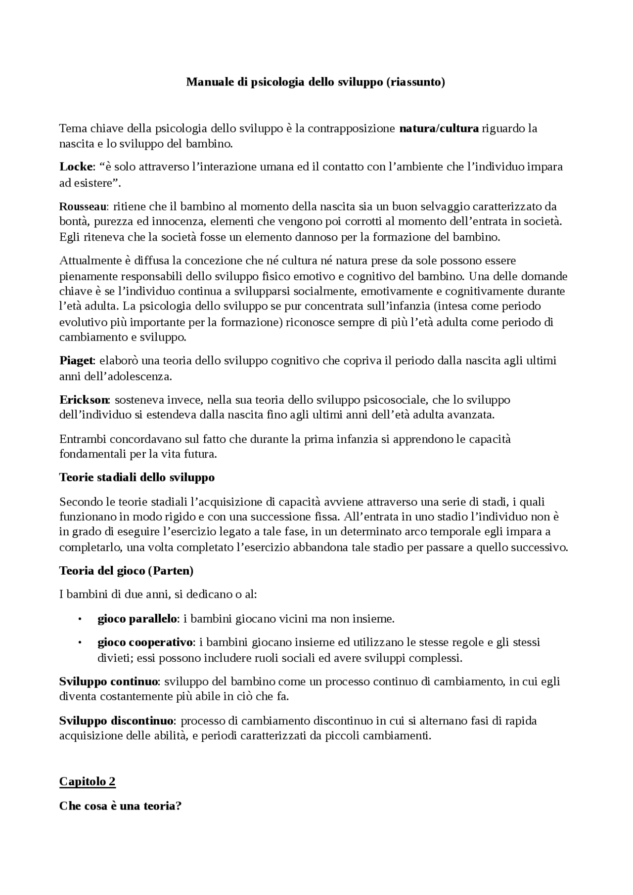 Manuale Psicologia Dello Sviluppo Docsity