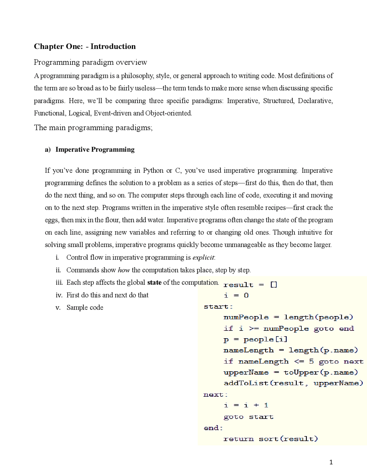 Object Oriented Programming Docsity
