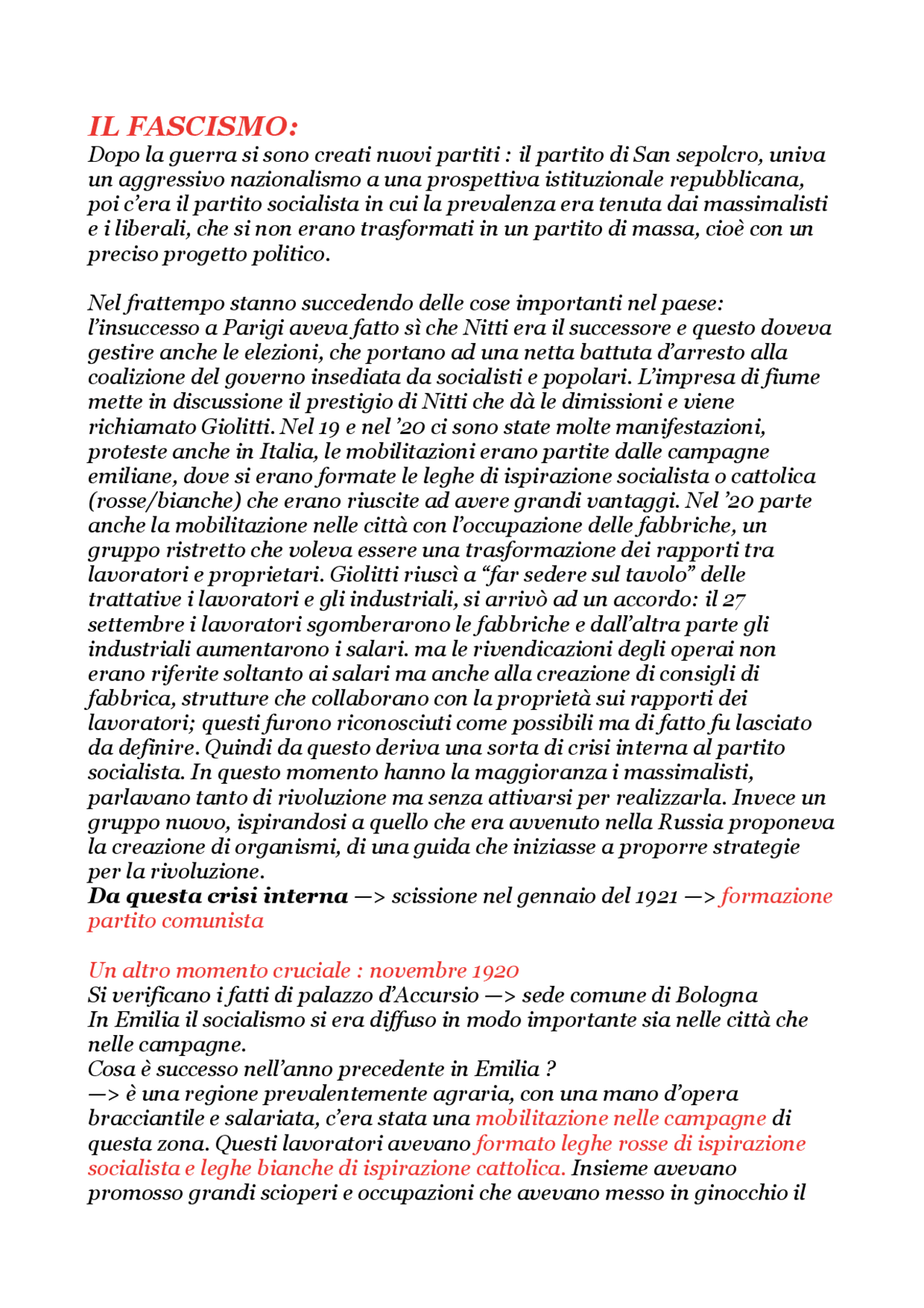 Storia Il Fascismo Docsity