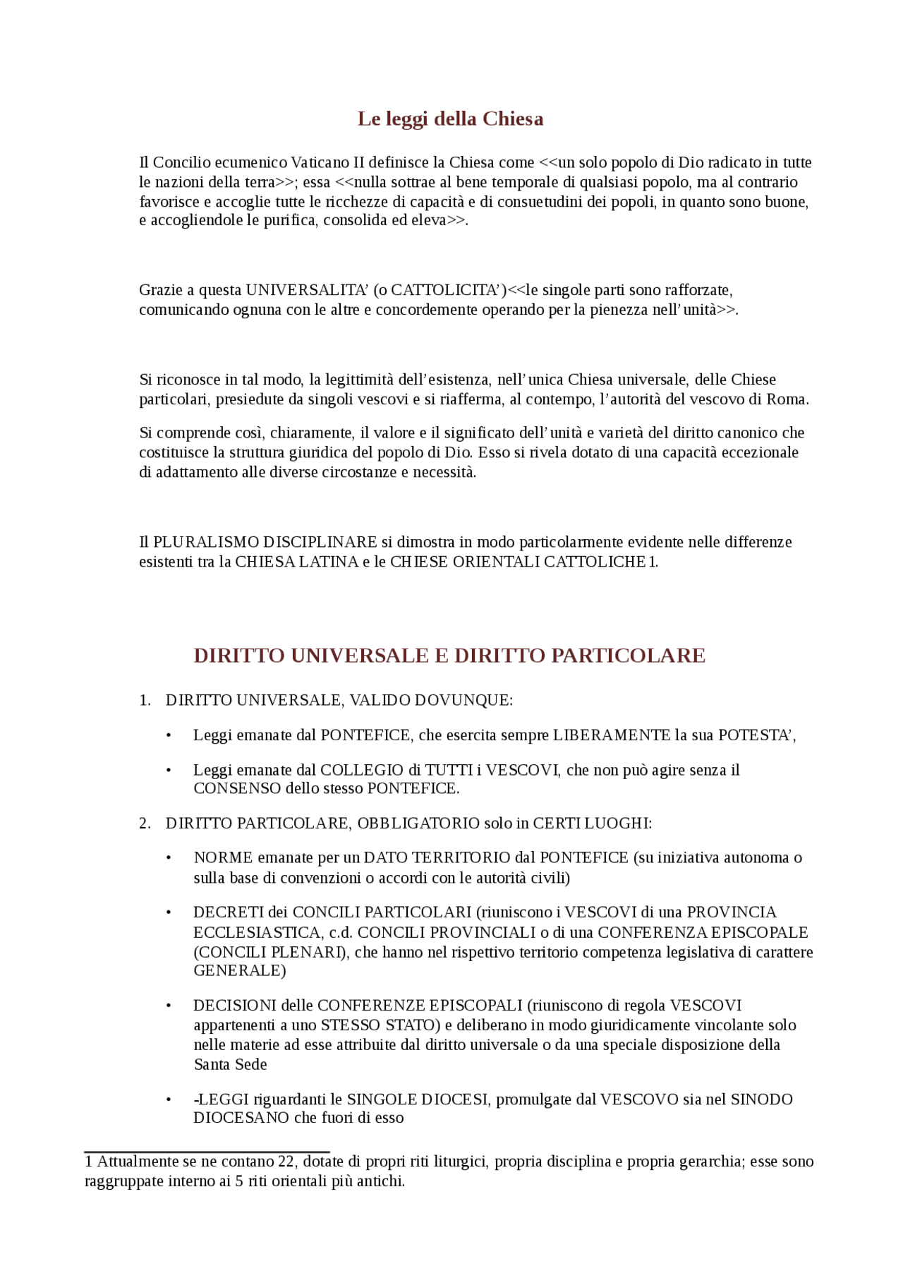 Riassunto Le Basi Del Diritto Canonico Docsity