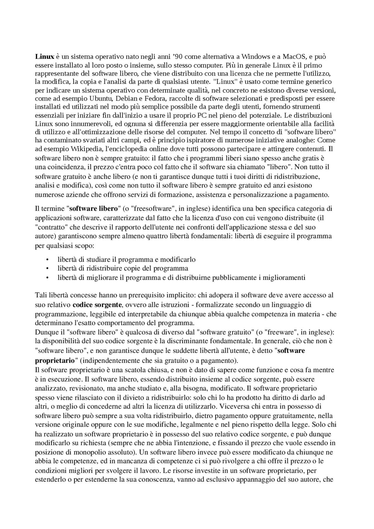 Linux un sistema open source - Docsity