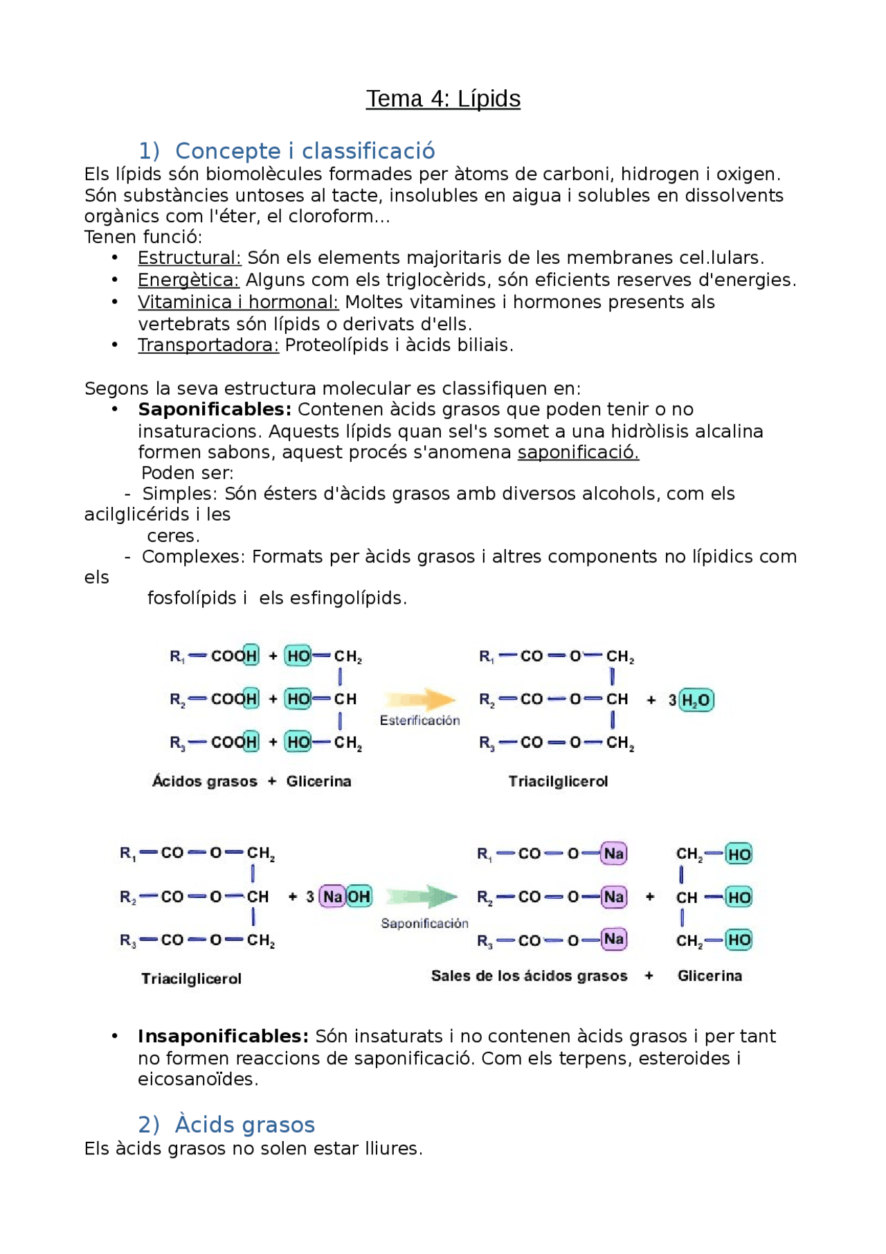 Resum Biologia Tema 4lípids Docsity