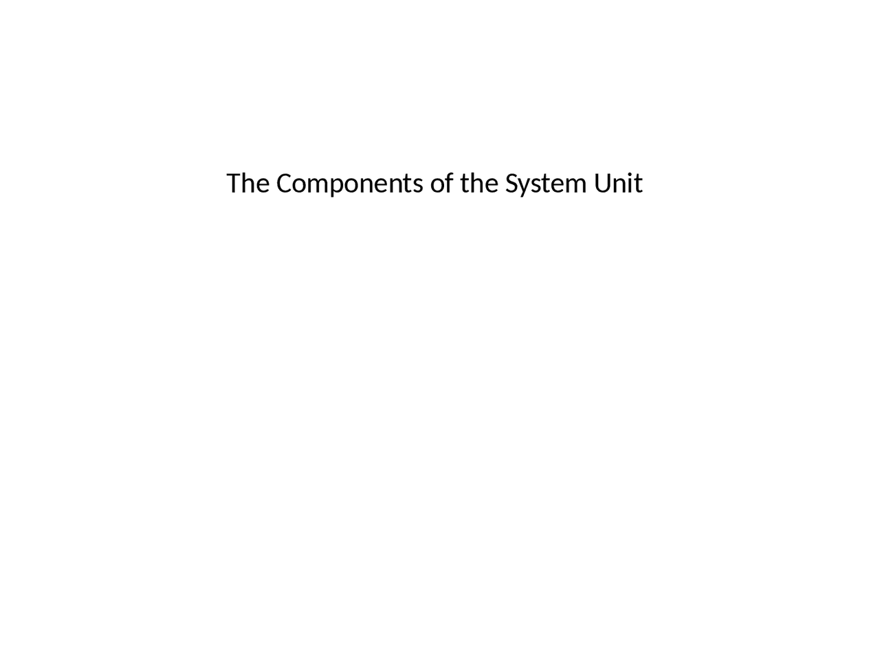 Computer System Unit Docsity