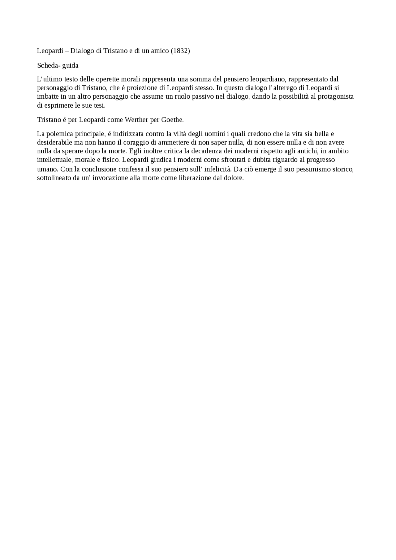 Leopardi Appunti Poesia Docsity
