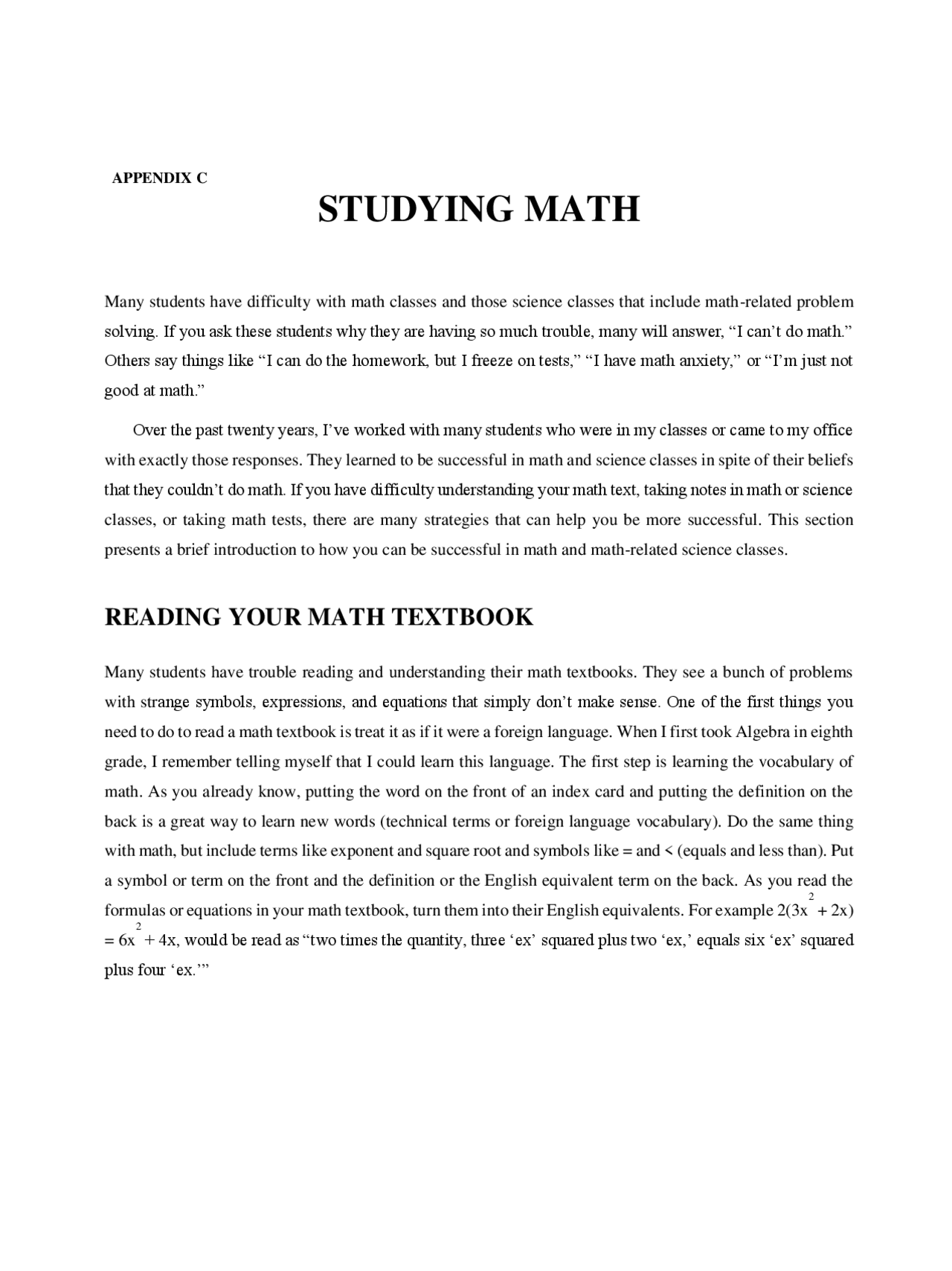 Studying math guideline - Docsity