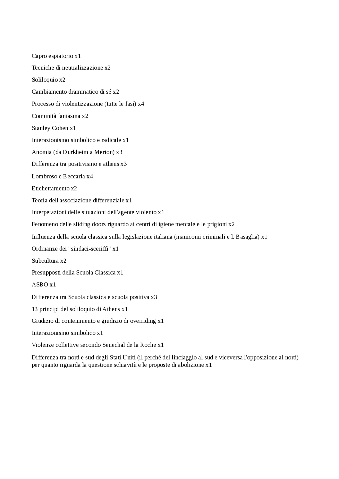 Domande Esame Criminologia Docsity