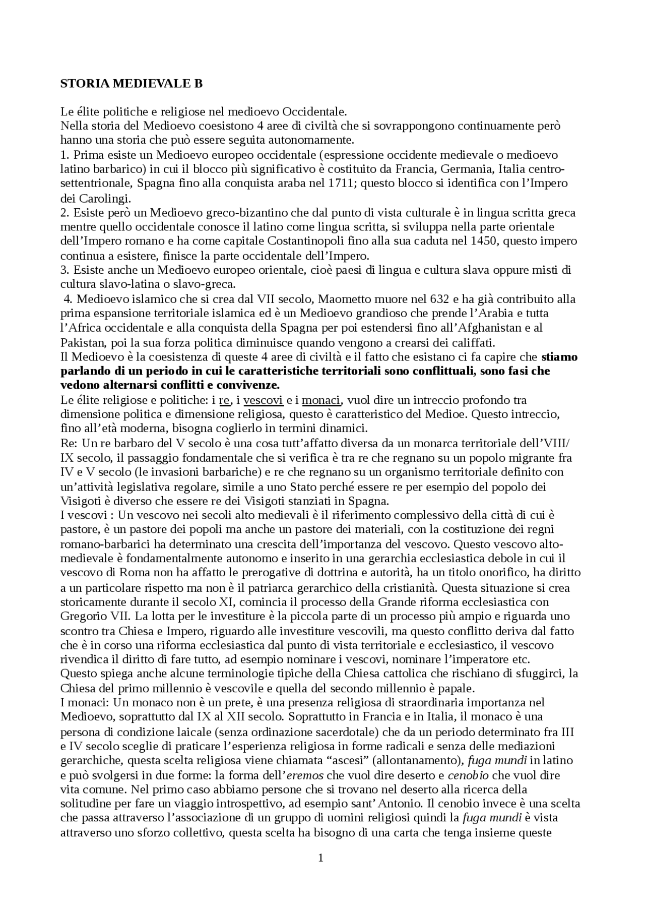 Appunti Lezioni Storia Medievale Docsity