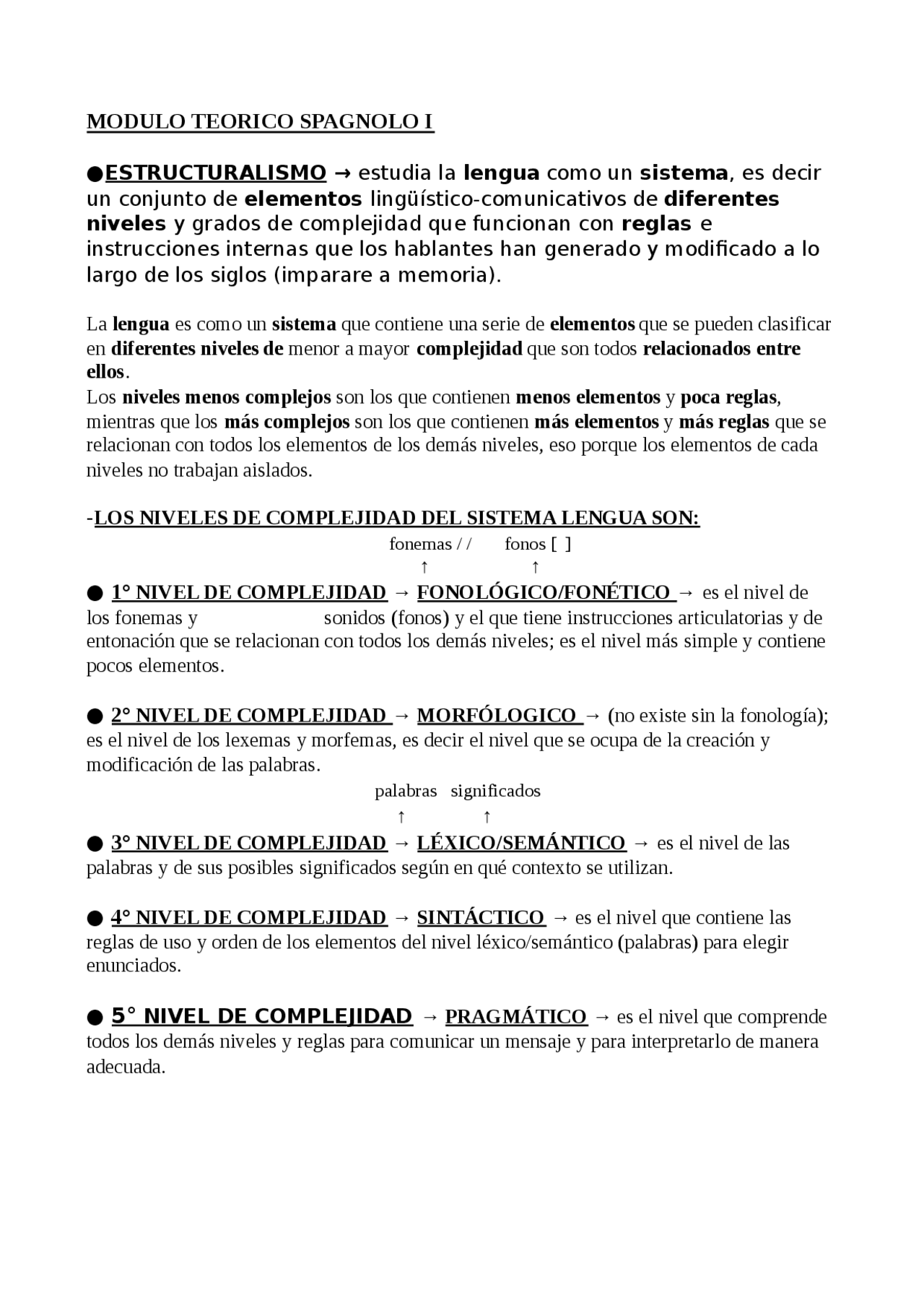 Modulo Teorico Spagnolo I 55874 Docsity