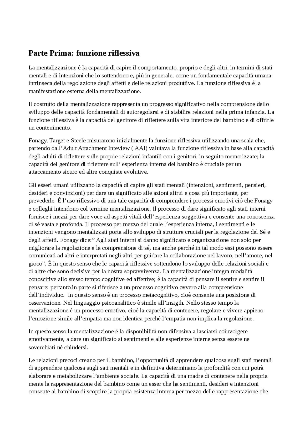 La Funzione Riflessiva Docsity