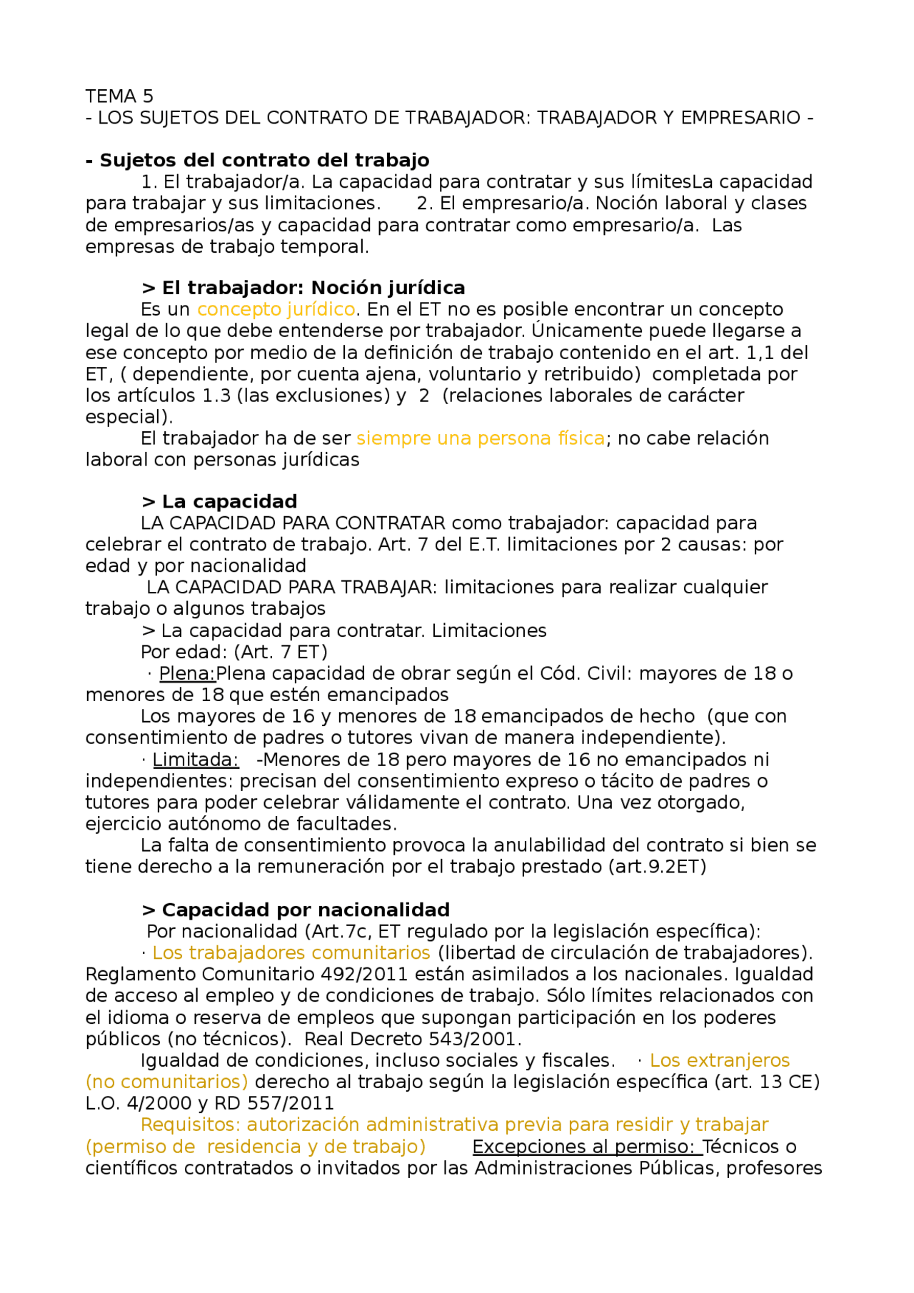 Derecho Laboral Tema 5 1º Cuatri Isabel Ochoa Rrhh Y Rrll Upv Docsity