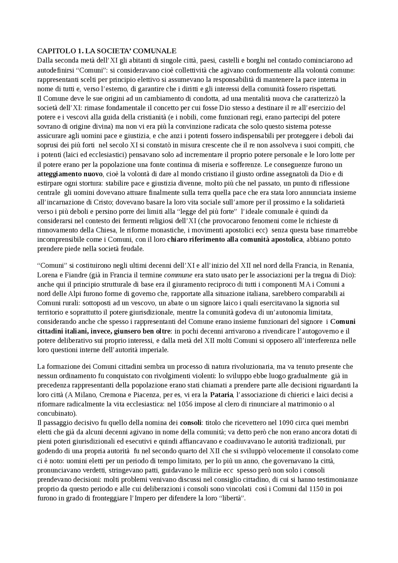 Riassunto "Il laboratorio politico del Comune medievale" di Hagen Keller - Docsity