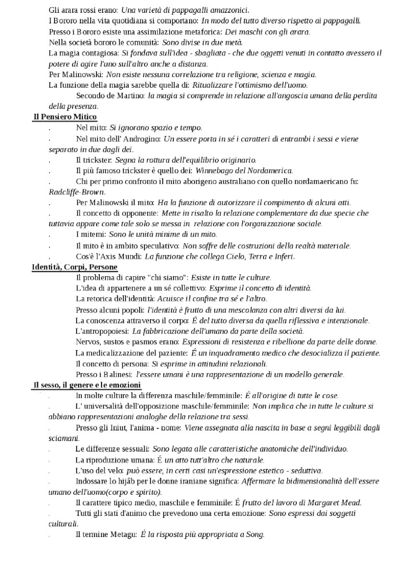 Antropologia For 24 Unipegaso Test Docsity