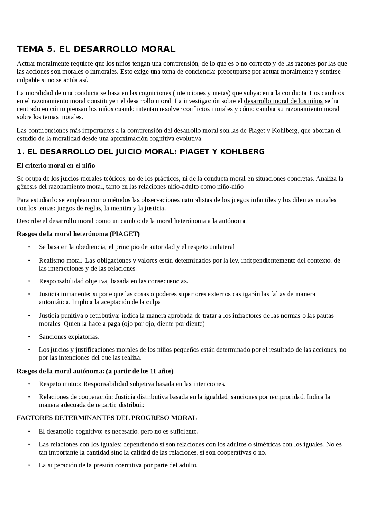 Tema 5 De Desarrollo Social Y De La Personalidad Docsity