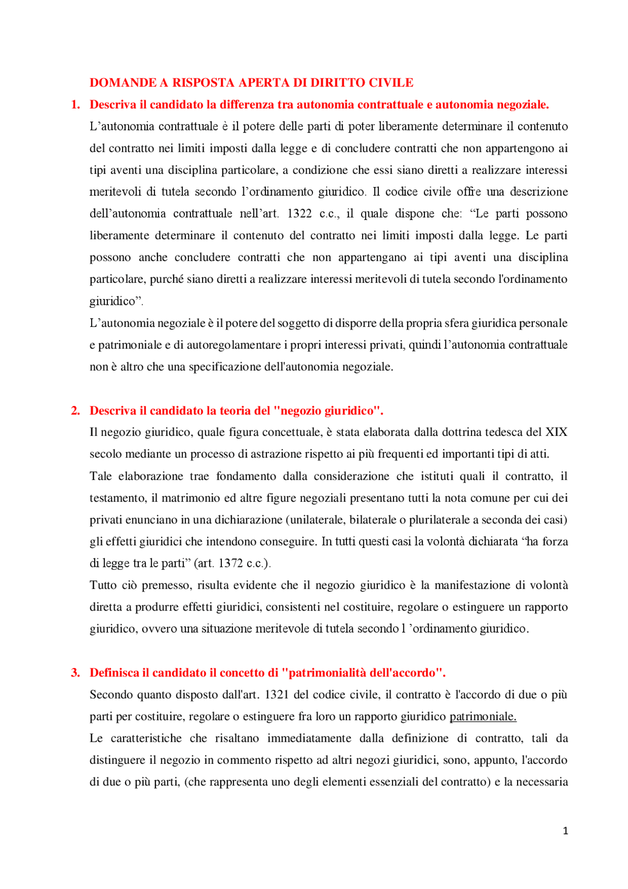 Domande Aperte Del Paniere Di Diritto Civile Panieri Di Diritto