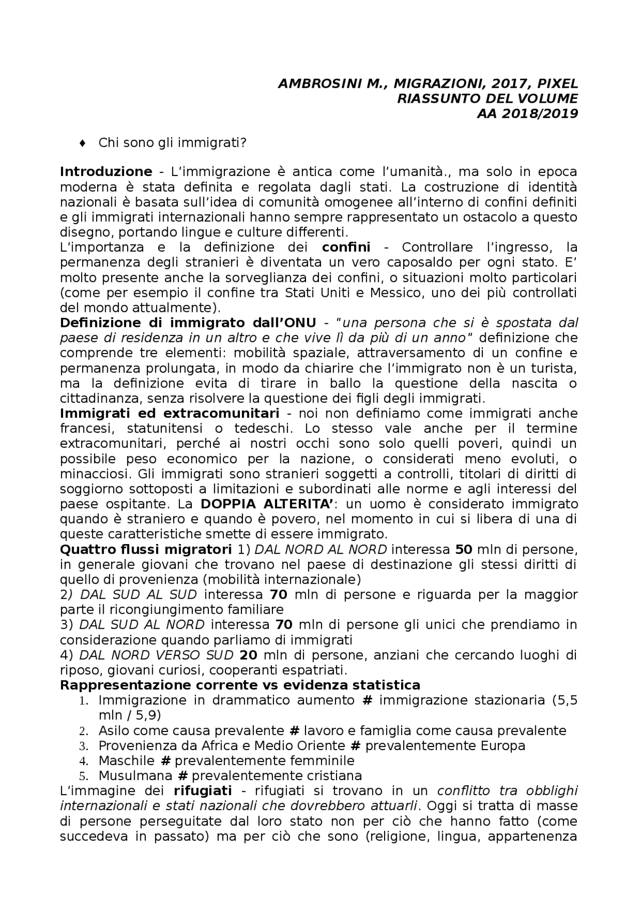 Migrazioni Maurizio Ambrosini Docsity