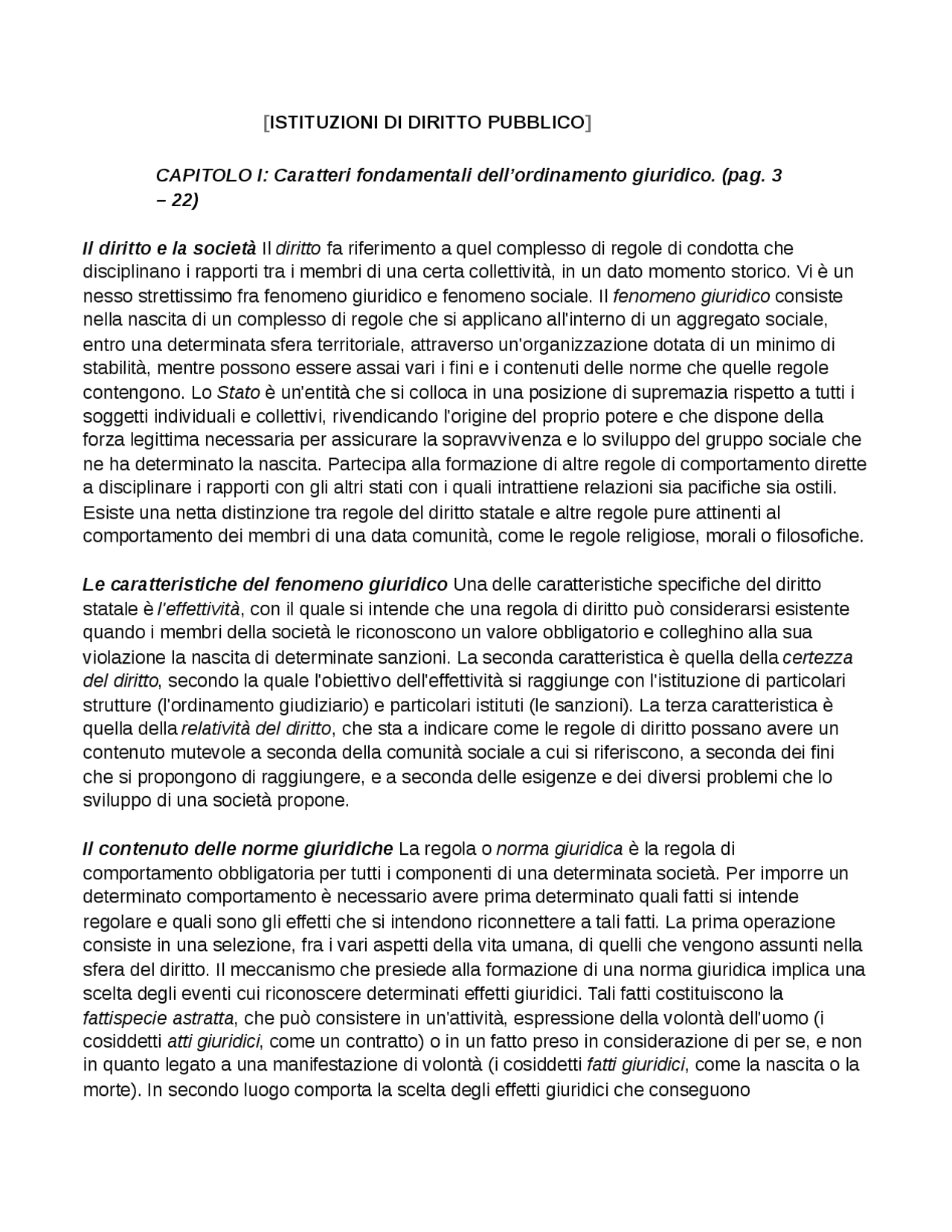 Riassunto Diritto Pubblico Docsity