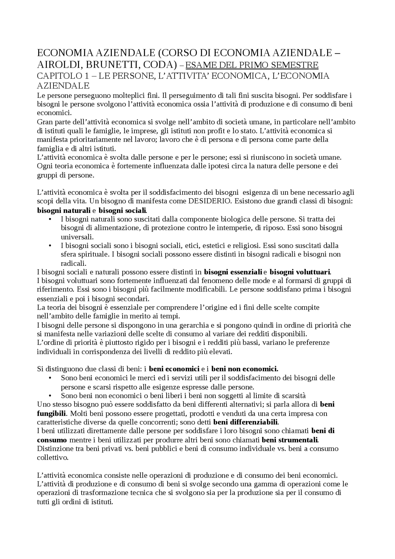 Economia Aziendale Riassunto Docsity