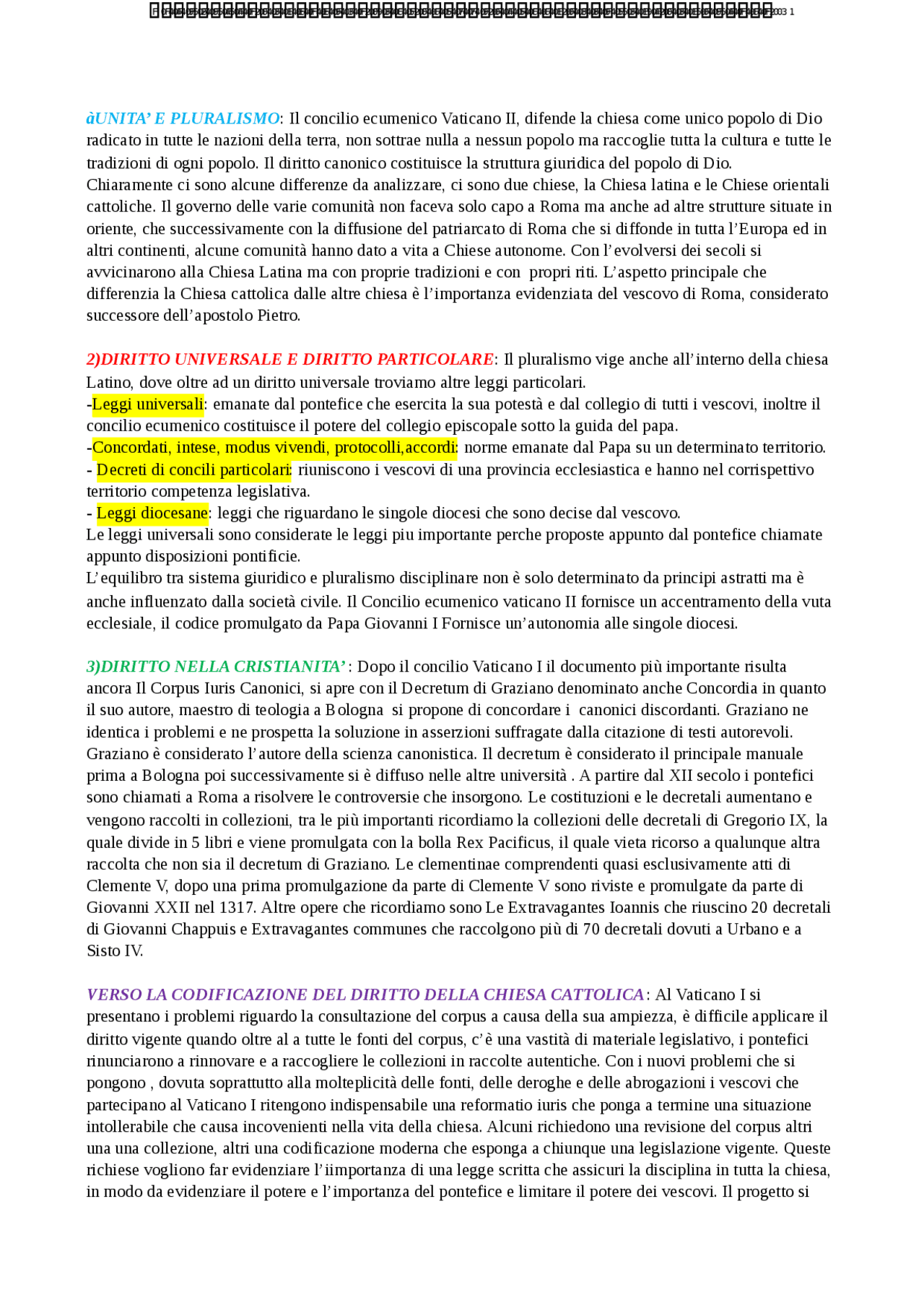 Riassunti Diritto Canonico Docsity