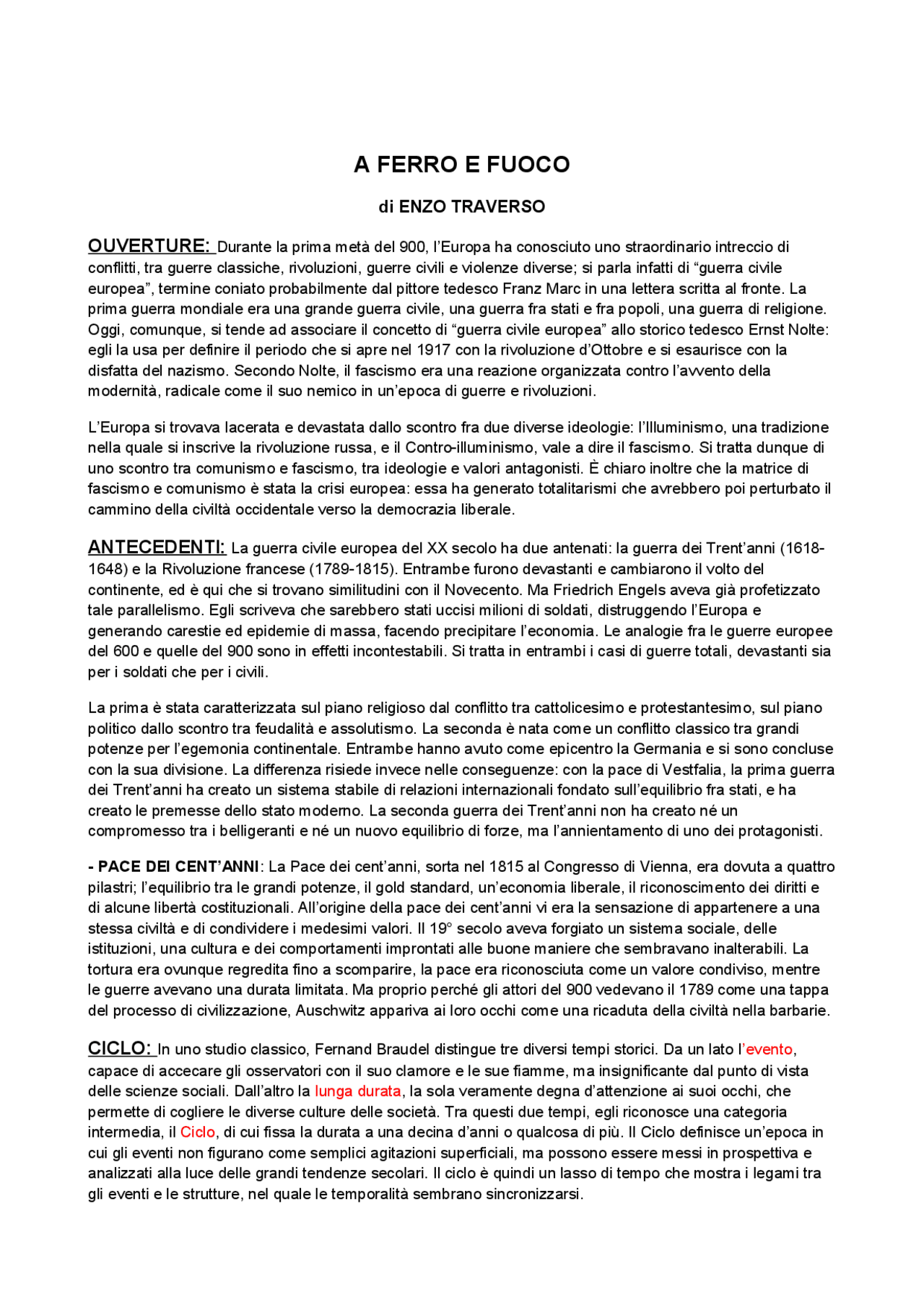 A Ferro E Fuocio Riassunto Docsity