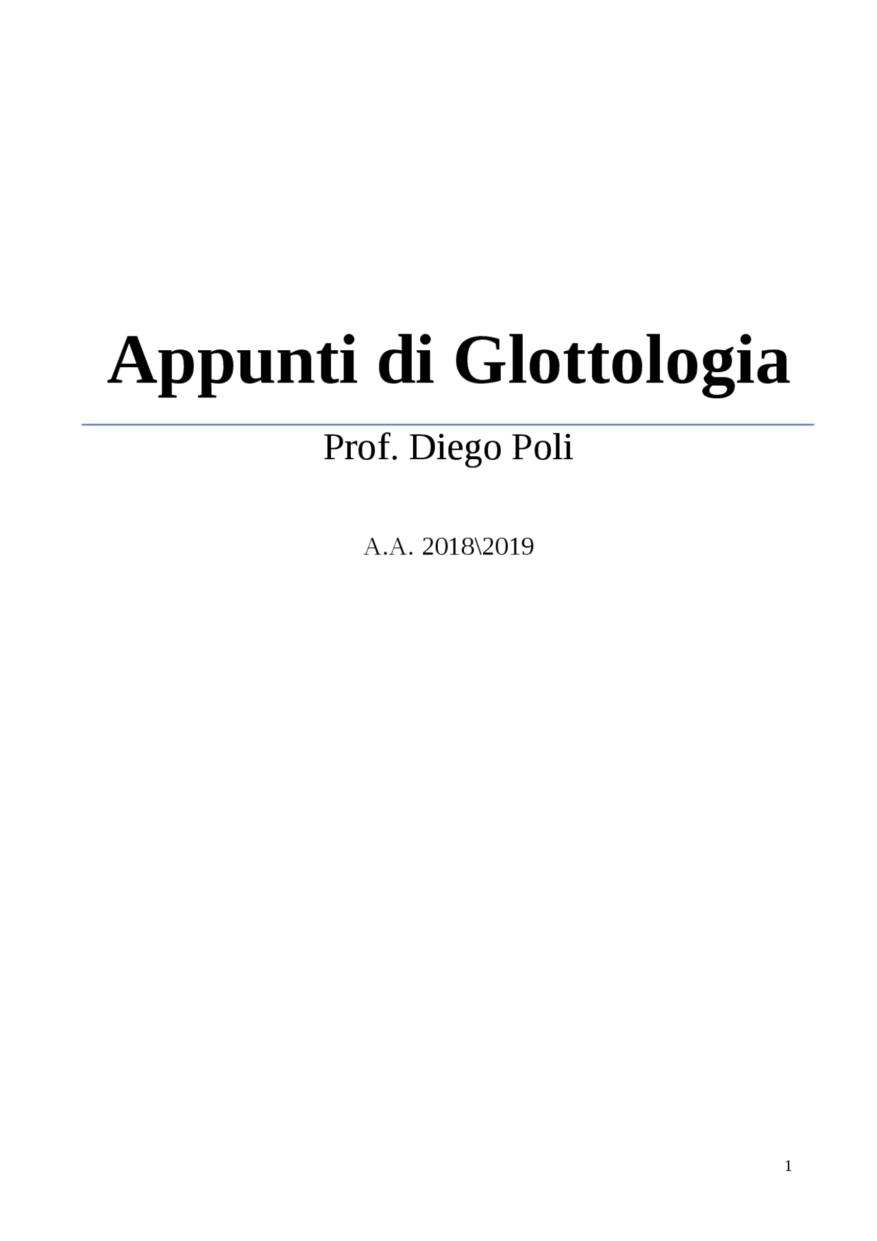 Glottologia Mod A E B Prof Poli Docsity