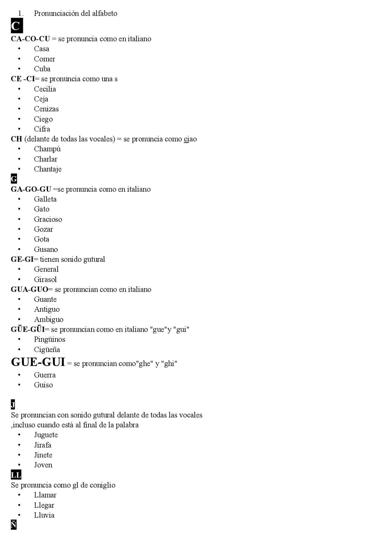 Pronunciación española - Docsity