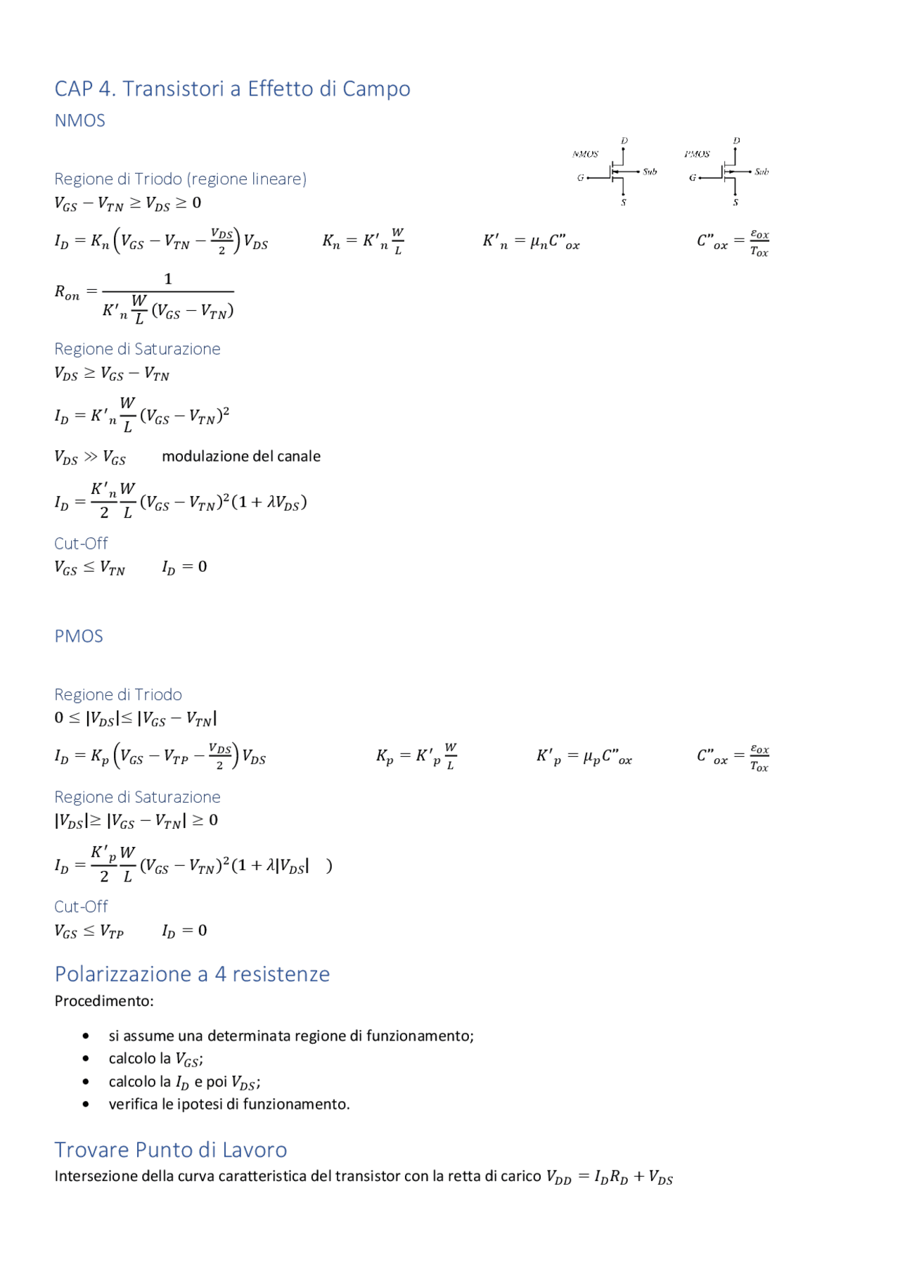 Formulario Per Capitoli Di Elettronica Formulari Di Elettronica Docsity