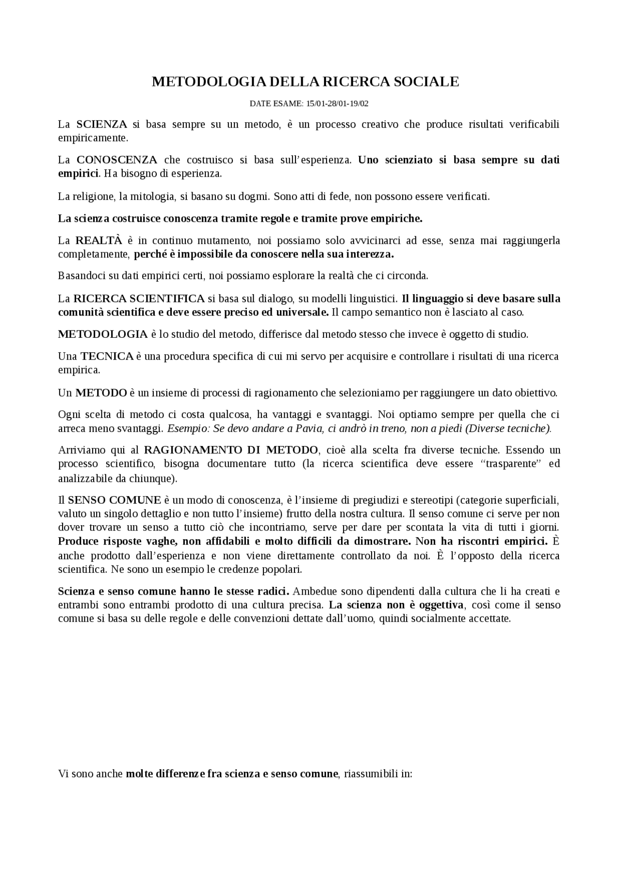 Metodologie Di Ricerca Sociale Cim Docsity