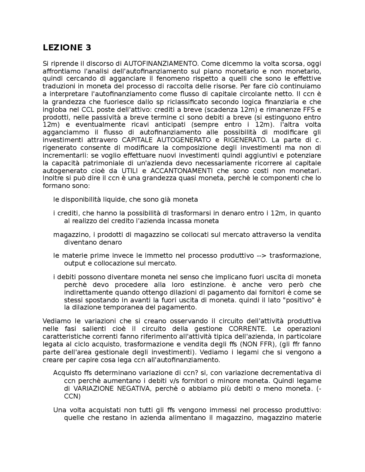 Analisi Dei Flussi Finanziari Docsity