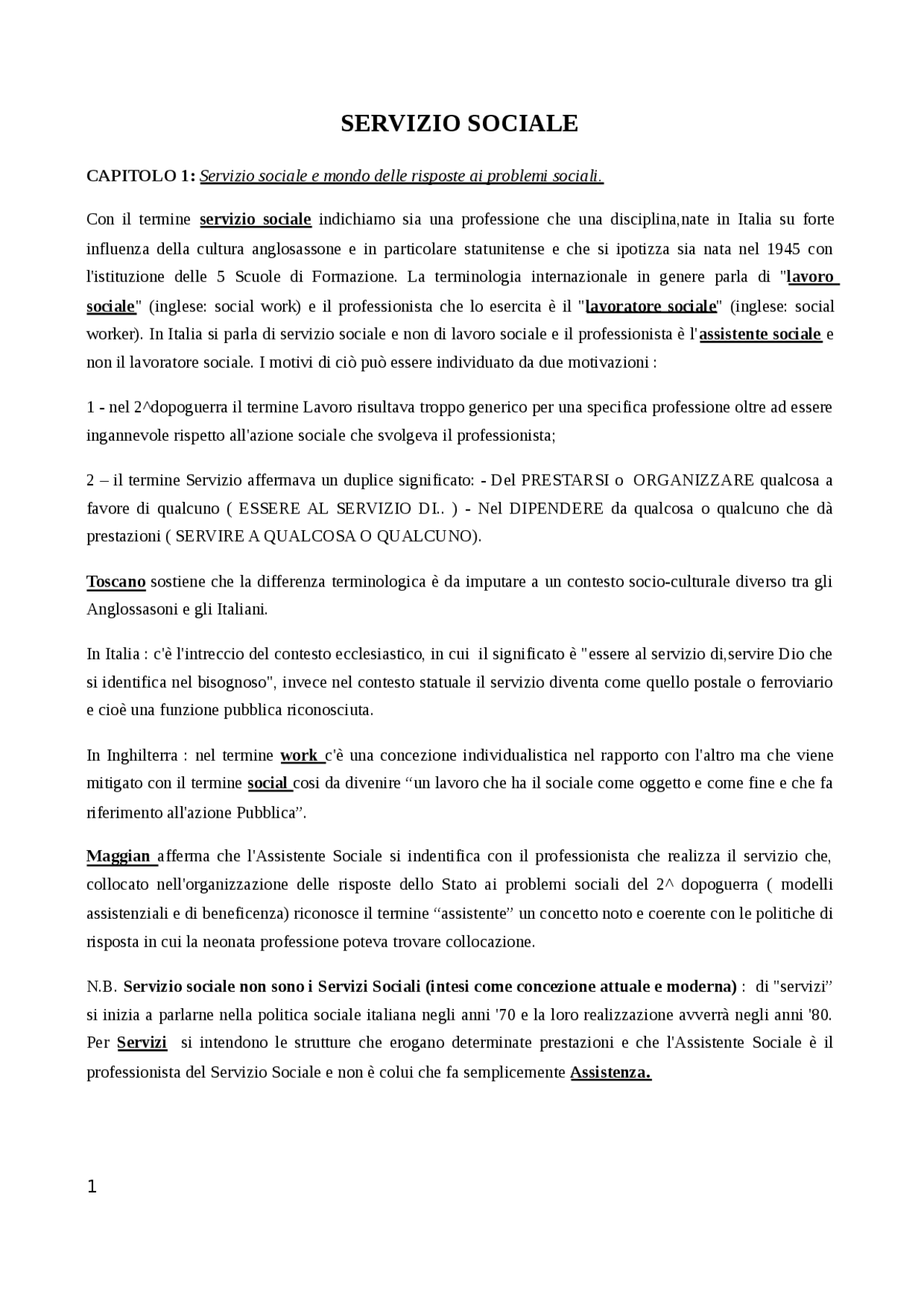 Servizio Sociale Manuale Neve Docsity