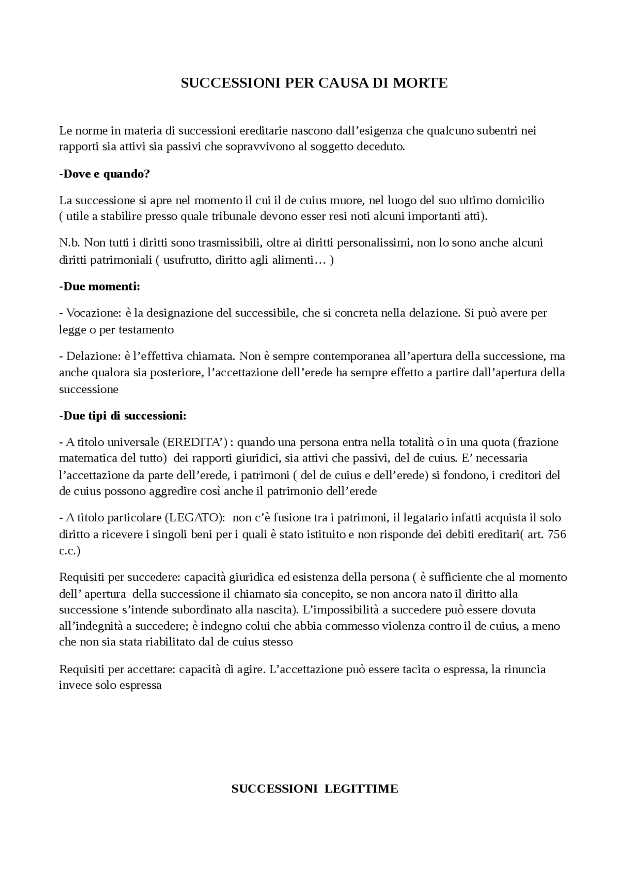 Le Successioni Del Diritto Privato Sbobinature Di Diritto Privato