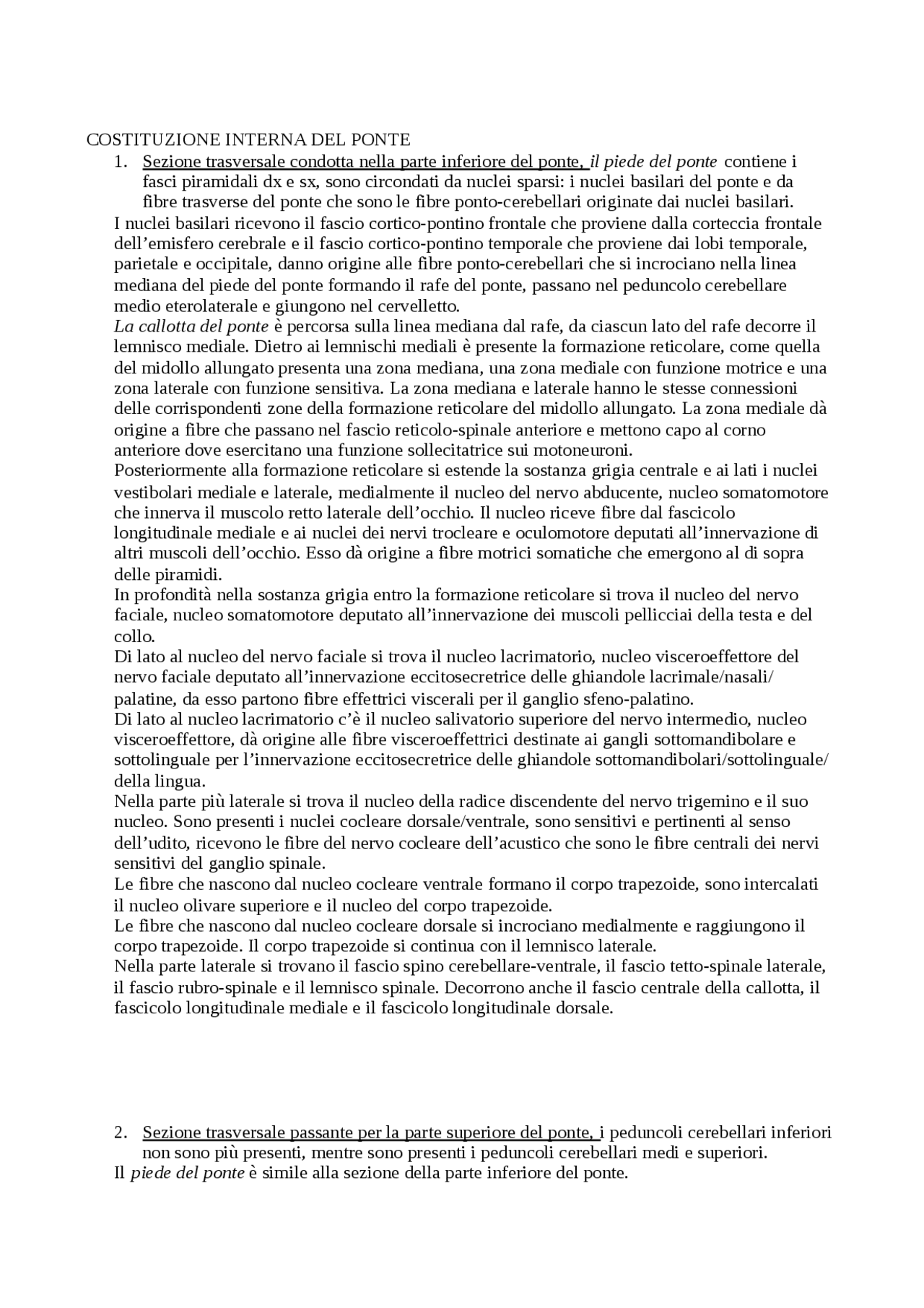 Anatomia Sistema Nervoso Centrale Schemi E Mappe Concettuali Di
