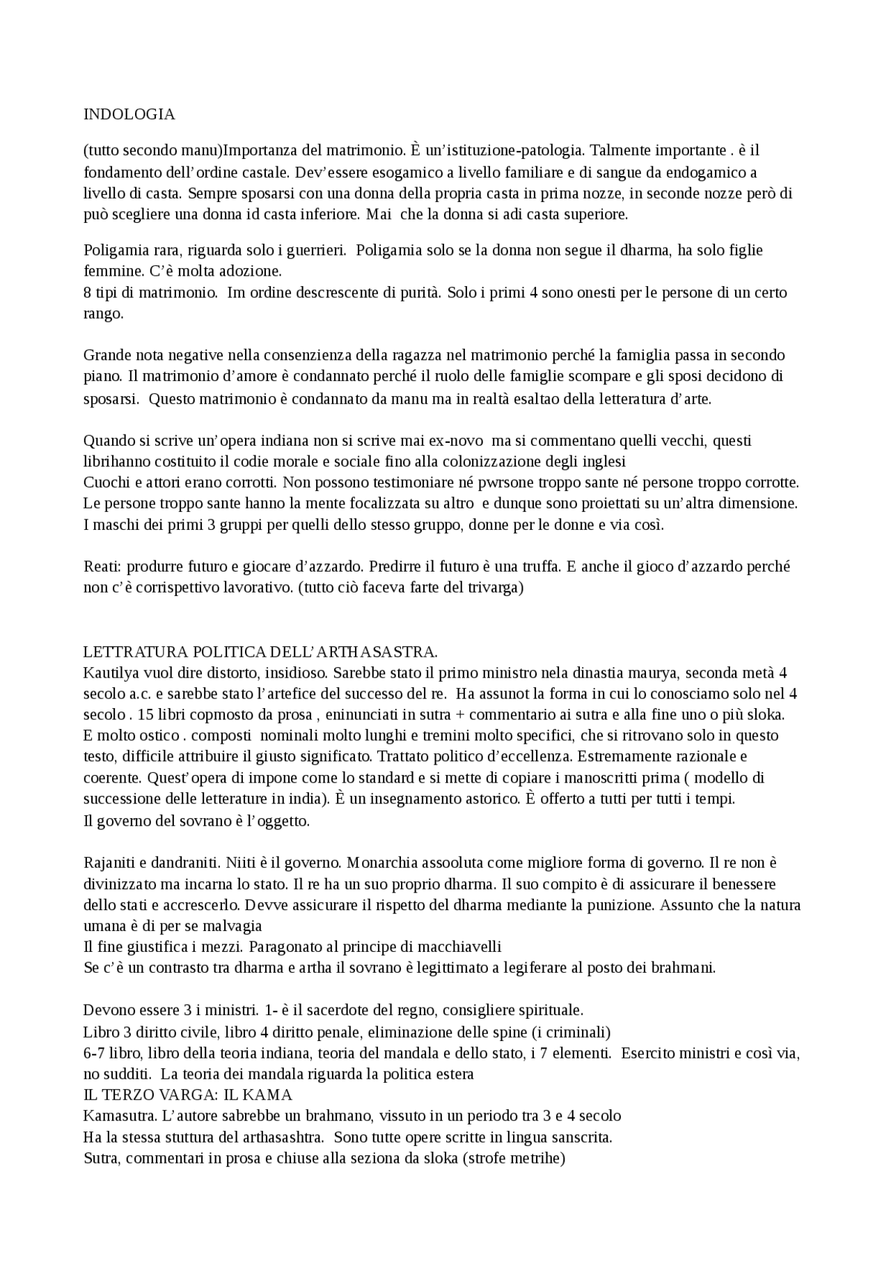 Letteratura del trivarga - Docsity