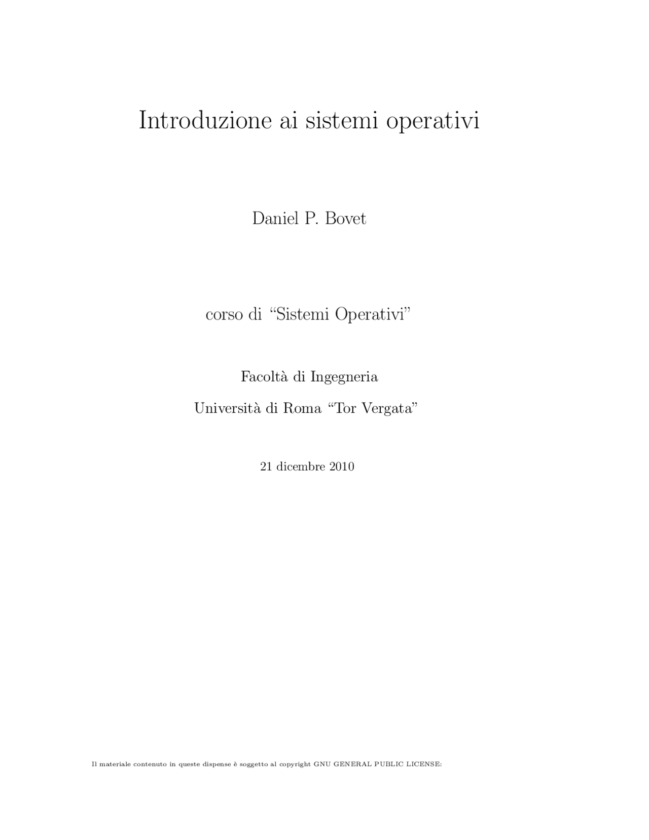 Introduzione Ai Sistemi Operativi Bovet Docsity
