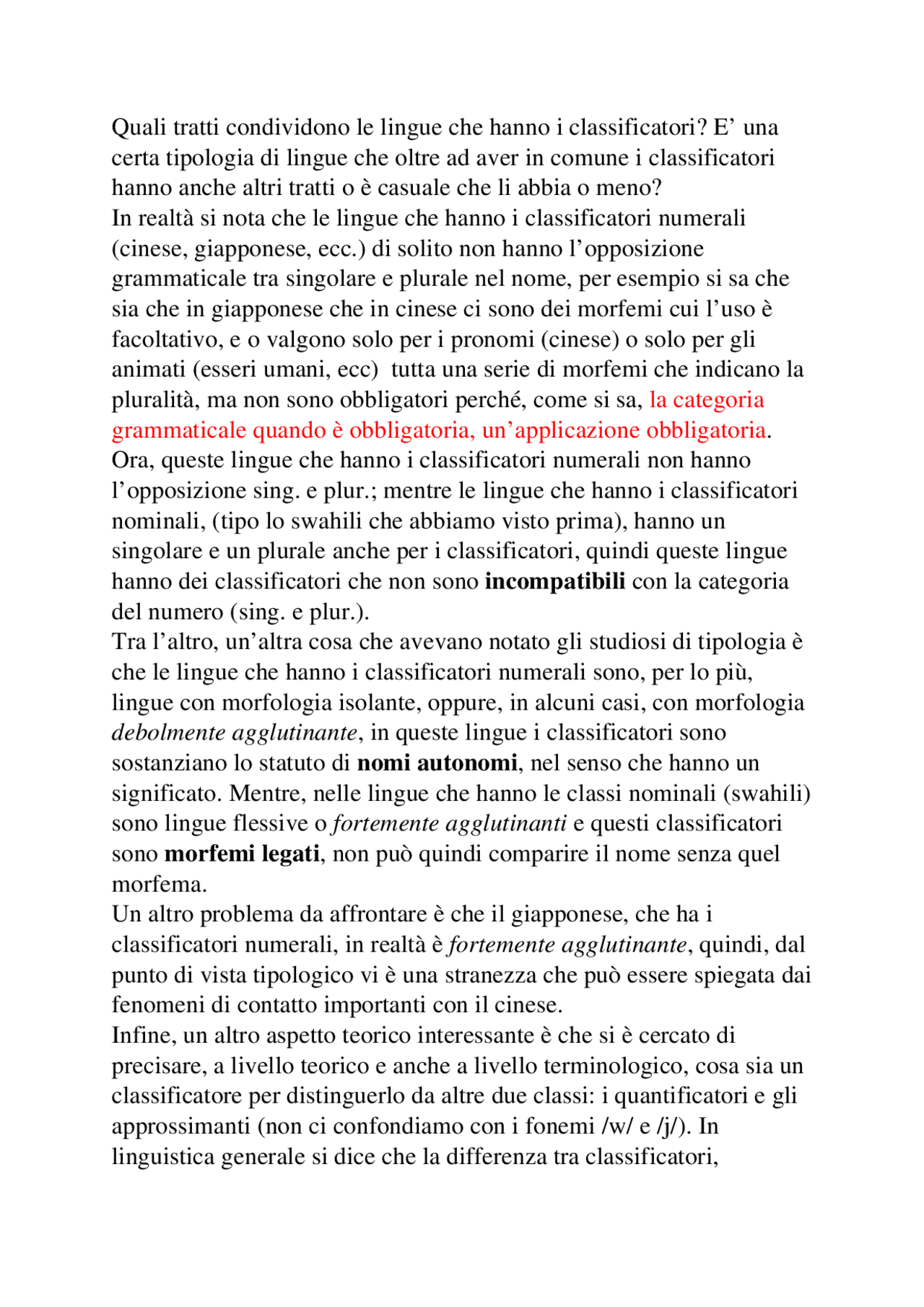 Tipi Di Classificatori Docsity