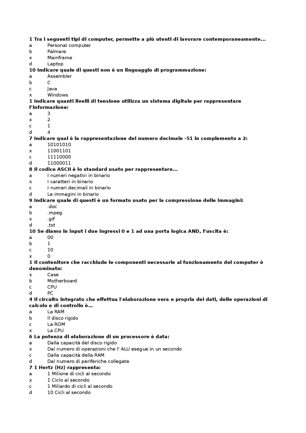 Prova Di AbilitÀ Informatica Pegaso 2019 Prove Desame Di Computer