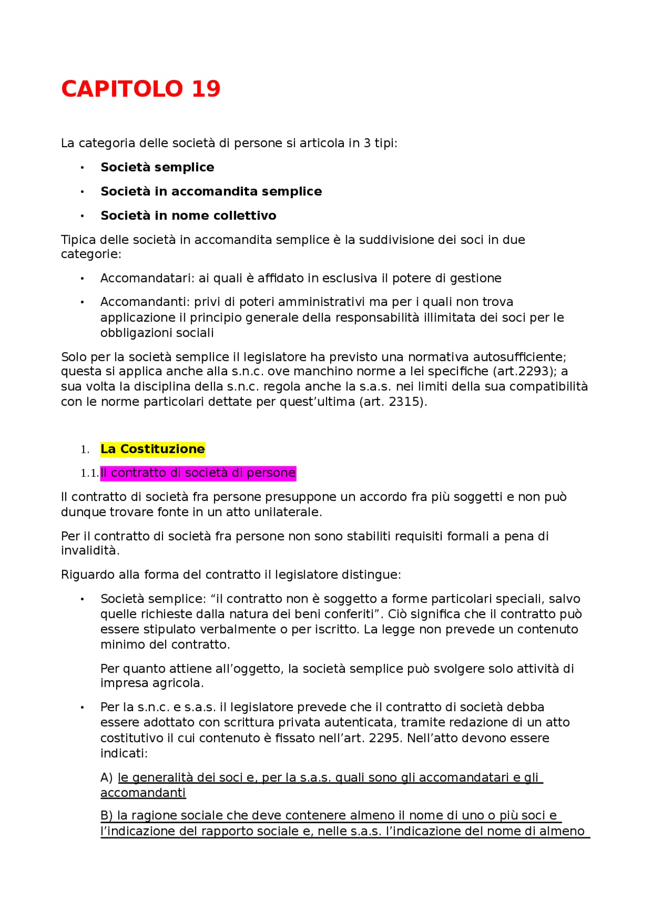 Diritto Commerciale Docsity