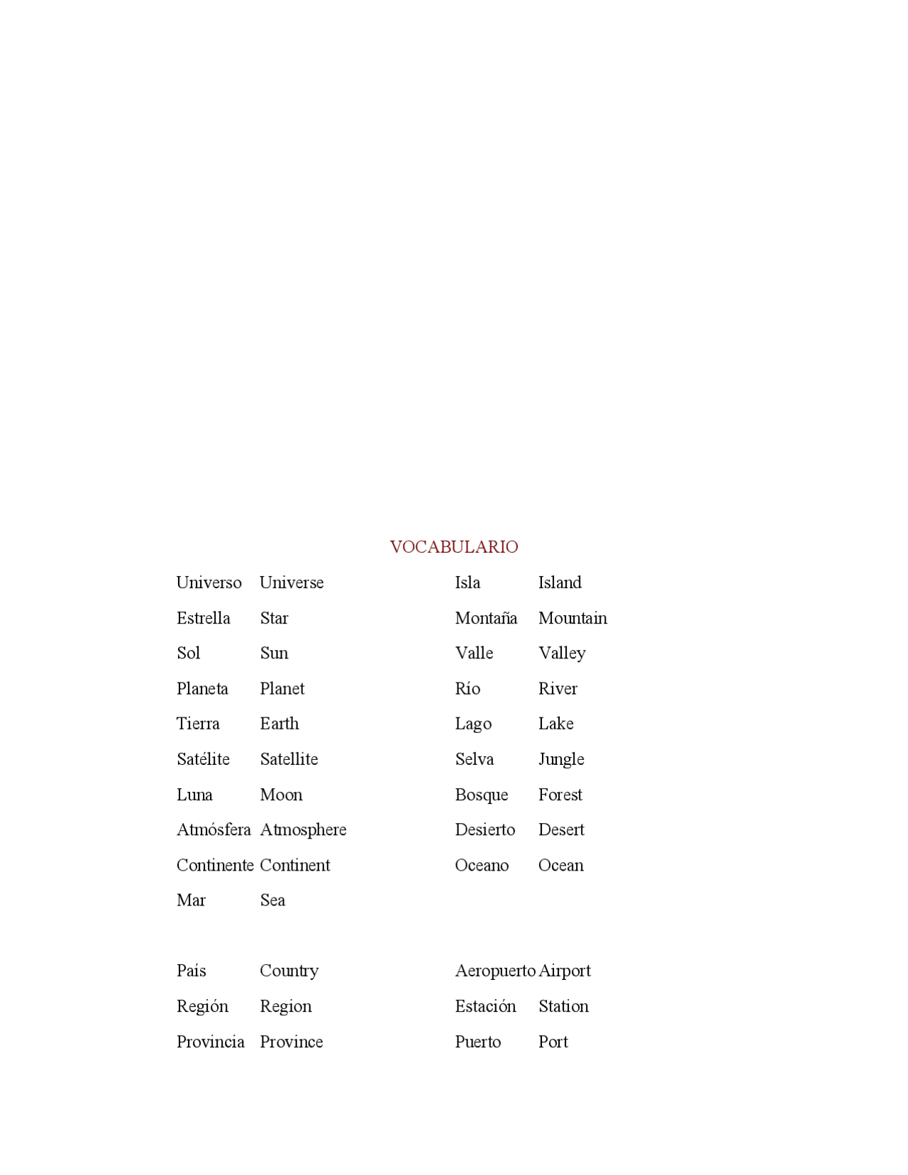 Vocabulario básico de inglés | Apuntes de Idioma Inglés | Docsity