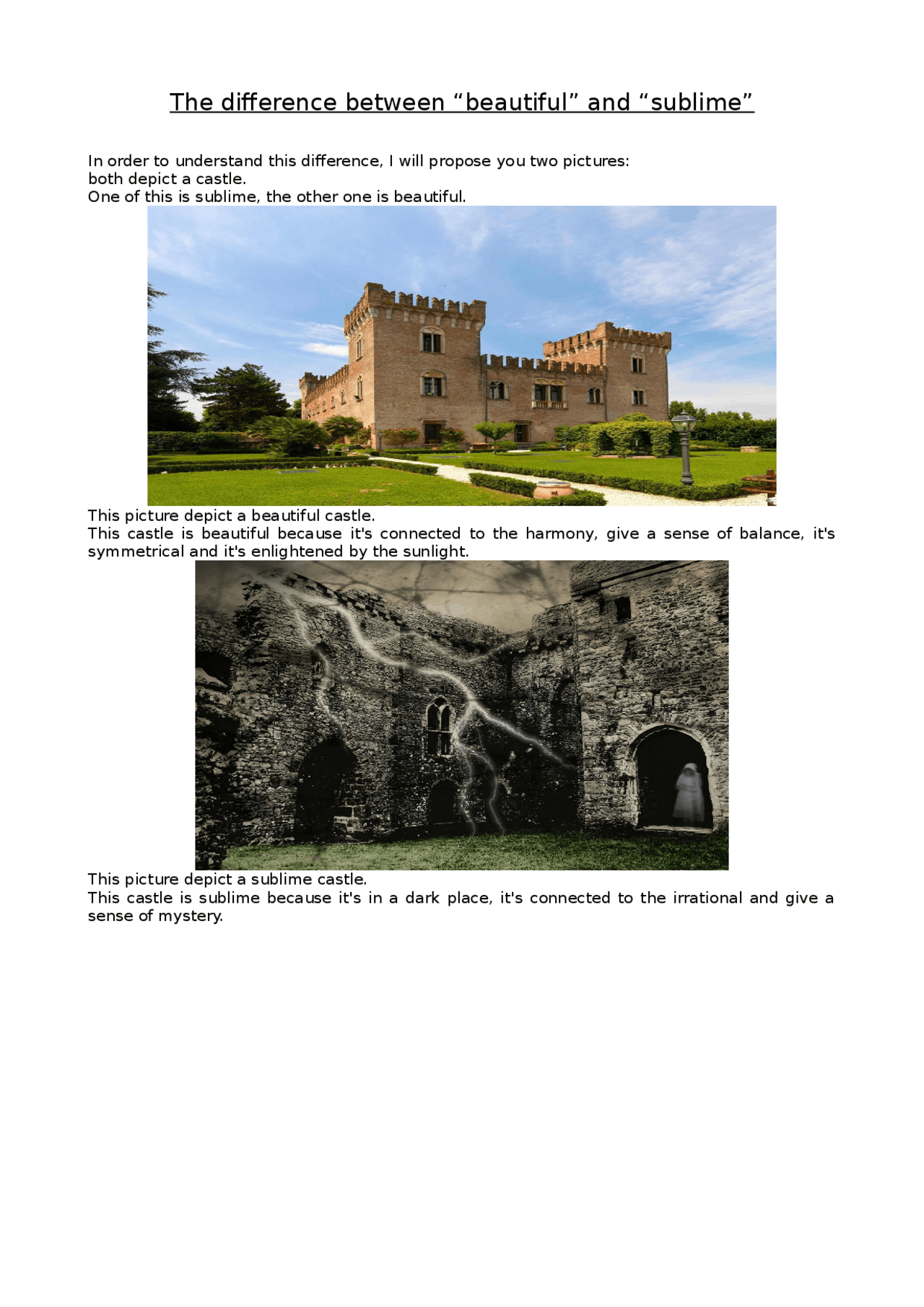 Sublime vs Beautiful - Docsity