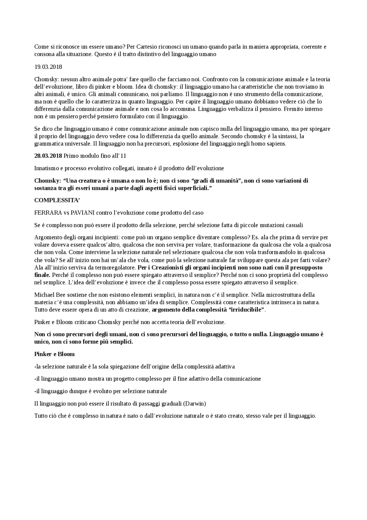 Appunti Filosofia Del Linguaggio Prof Ferretti Docsity