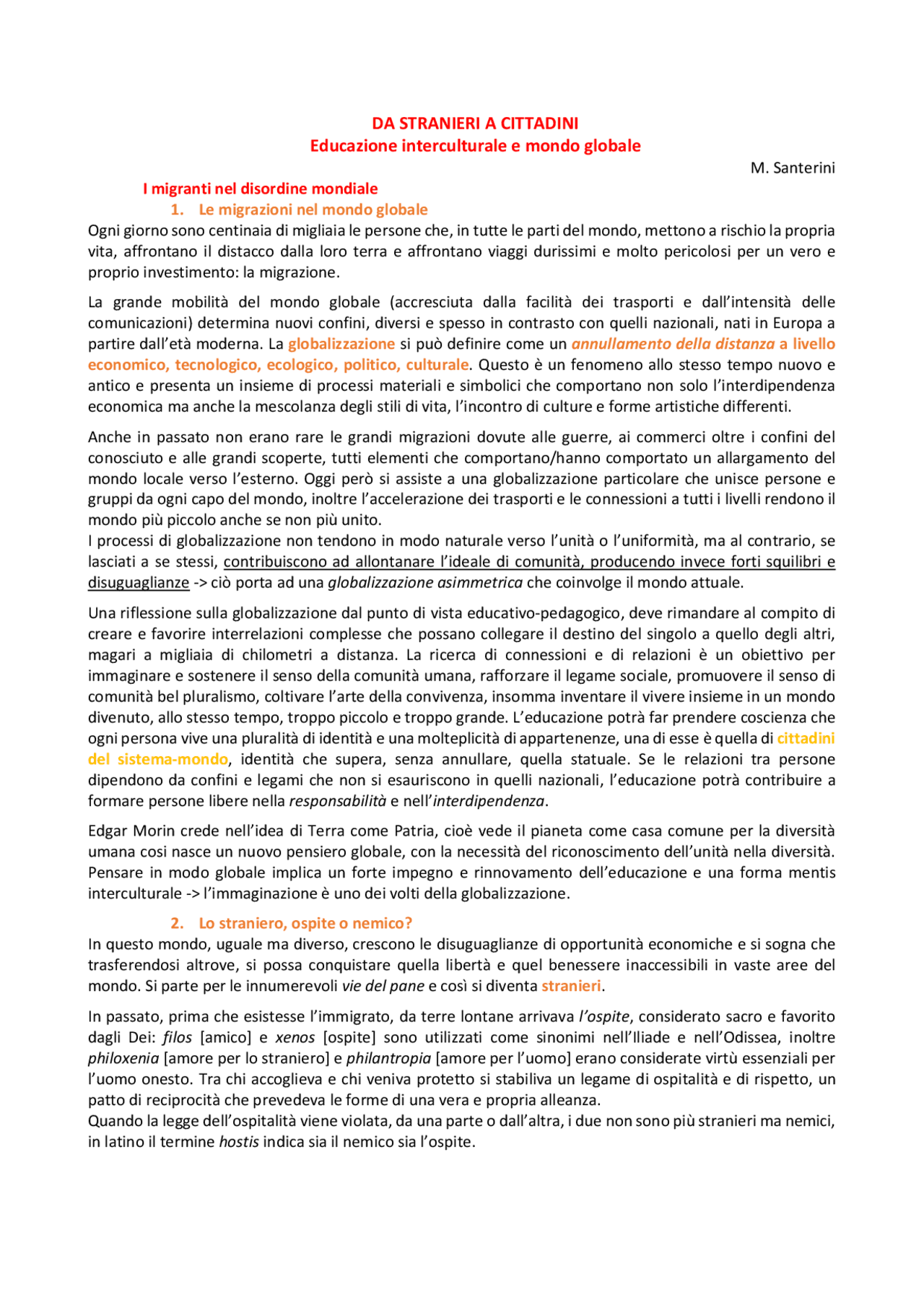 Da Stranieri A Cittadini Docsity